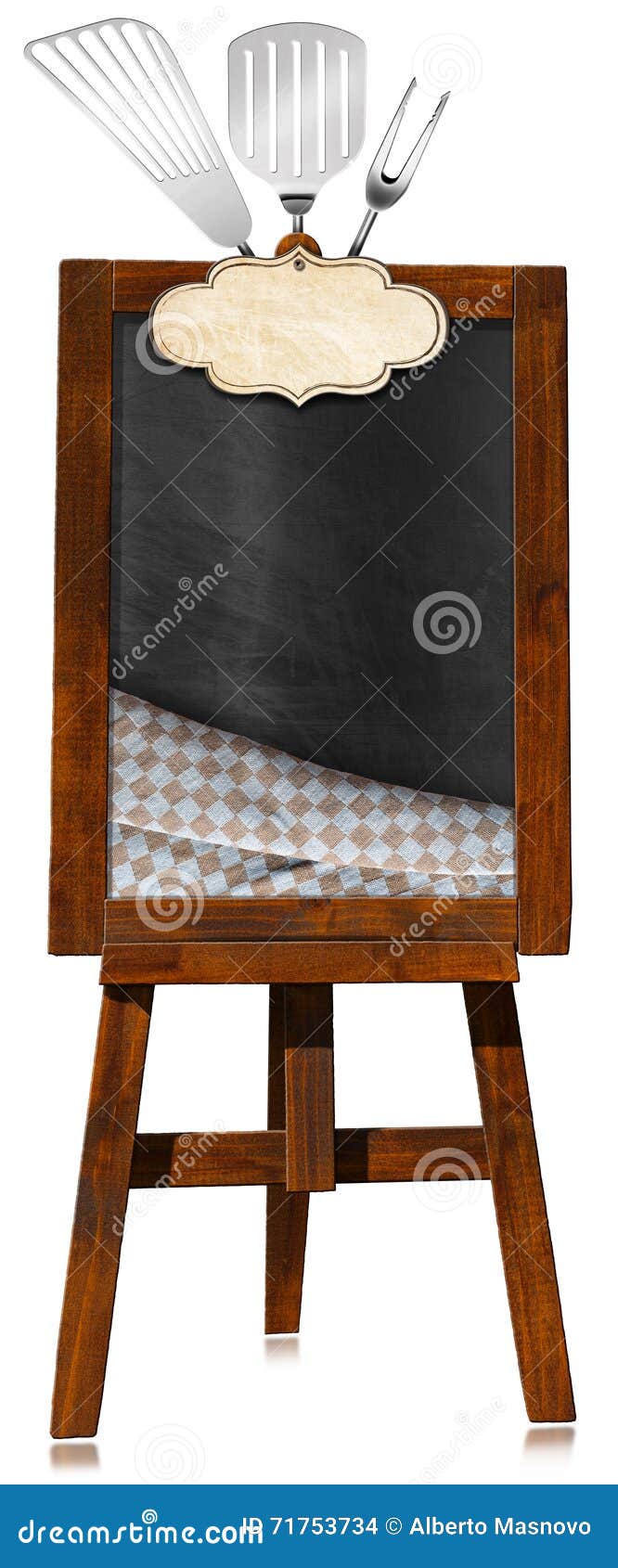 Restaurant Menu - Empty Blackboard on a Easel Stock Illustration ...