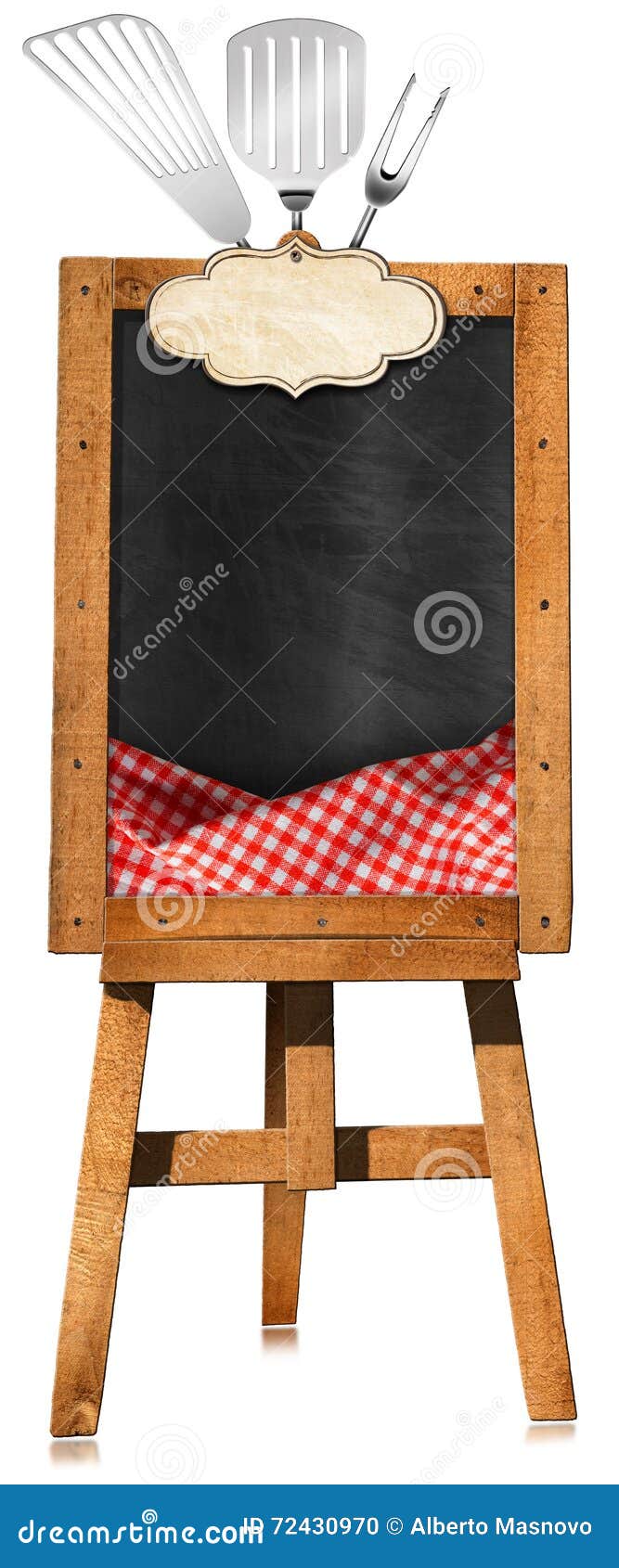 Restaurant Menu - Empty Blackboard on a Easel Stock Illustration ...