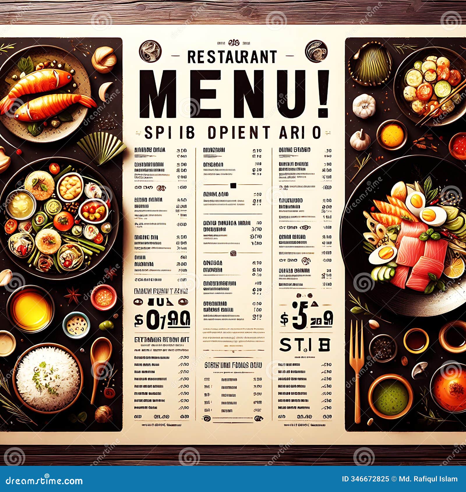 Restaurant Menu Flyer Templates Design Illustration Stock Image - Image ...