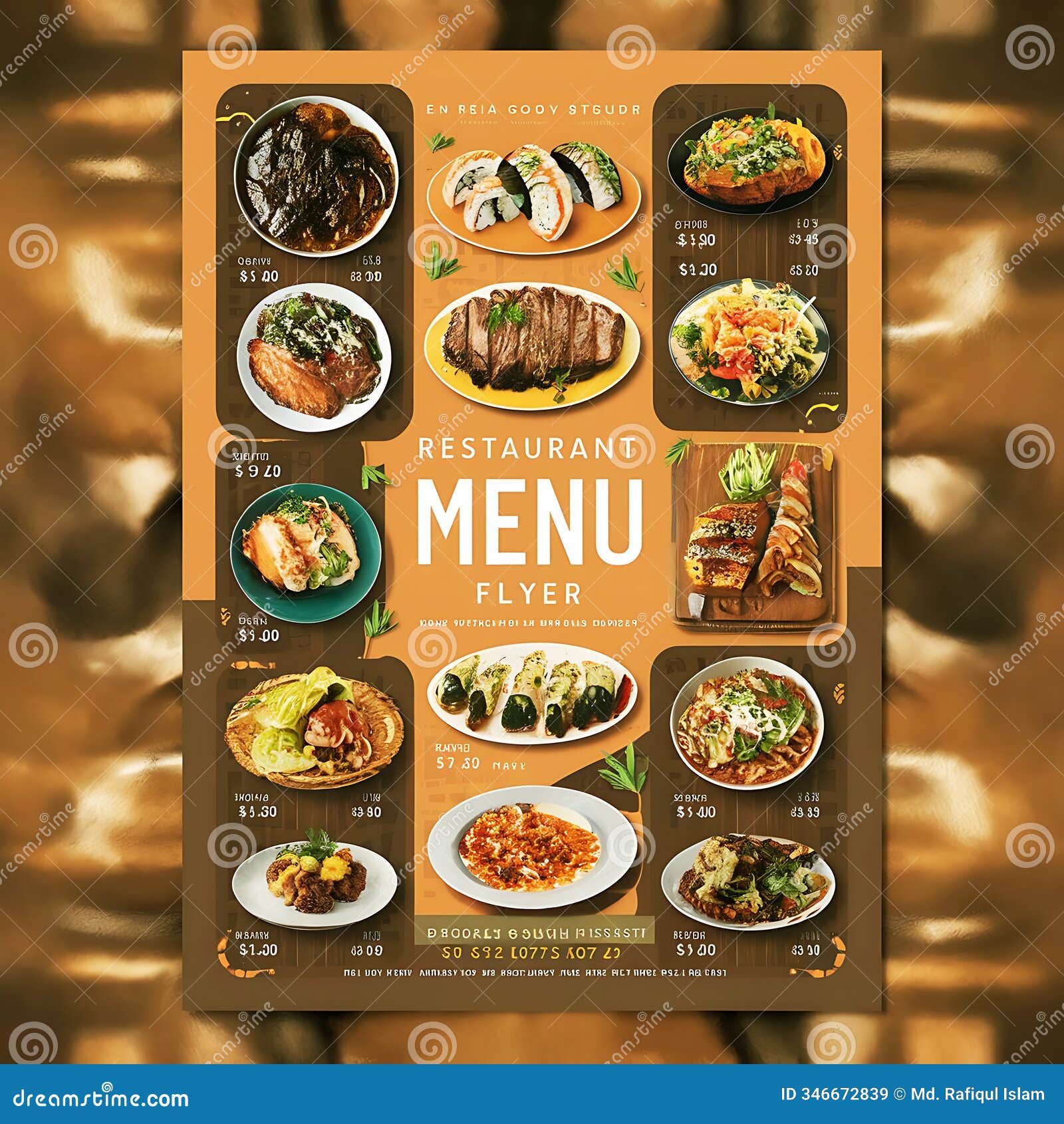 Restaurant Menu Flyer Templates Design Illustration Stock Illustration ...