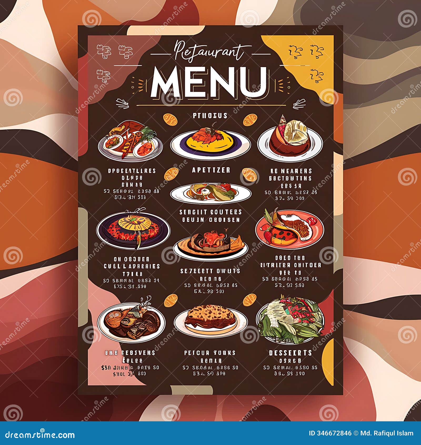 Restaurant Menu Flyer Templates Design Illustration Stock Illustration ...
