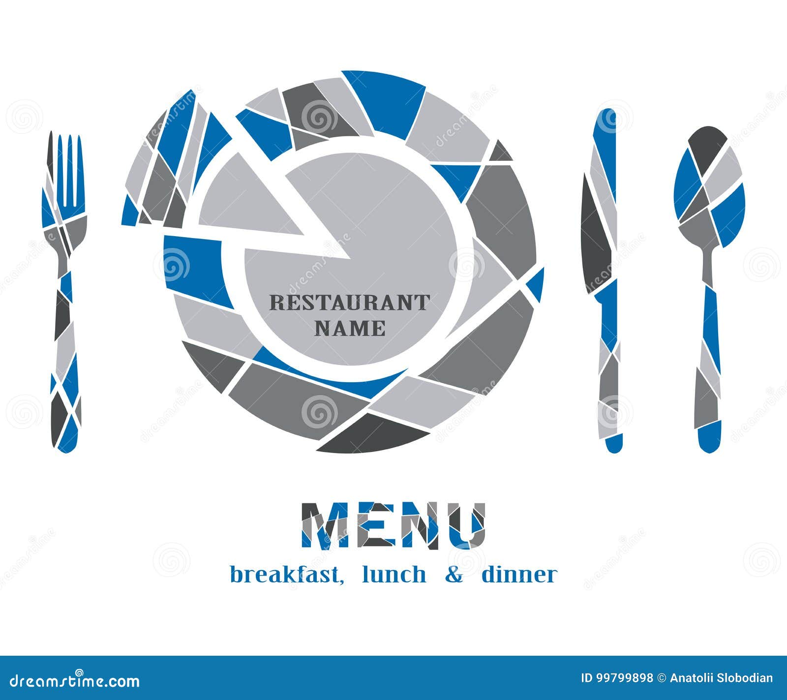 Restaurant Menu Geometric on White Background Stock Vector ...