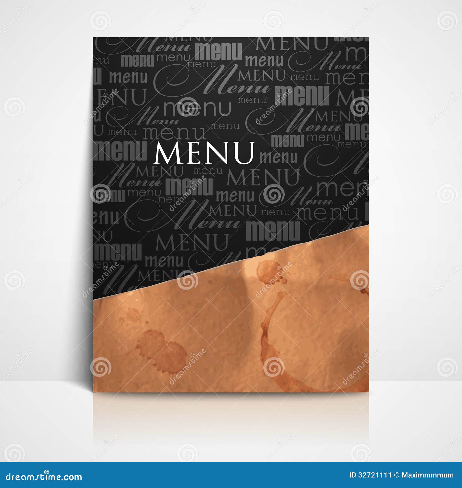 Restaurant Menu With Grunge Cardboard Texture Stock Image - Image: 32721111