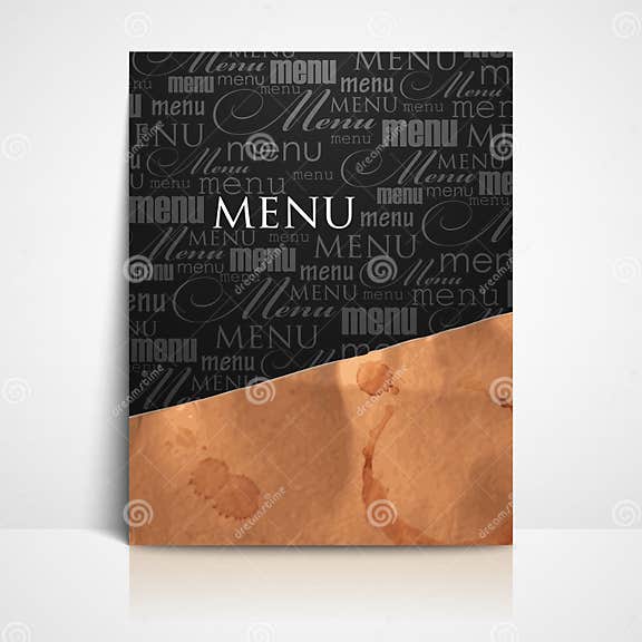 Restaurant Menu with Grunge Cardboard Texture Stock Illustration ...