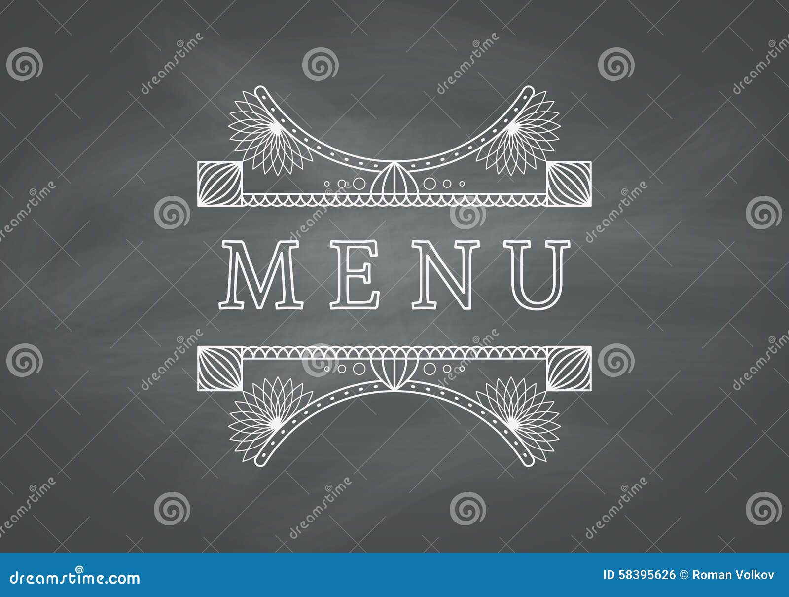 Restaurant Menu Headline with Chalkboard Stock Vector - Illustration of ...
