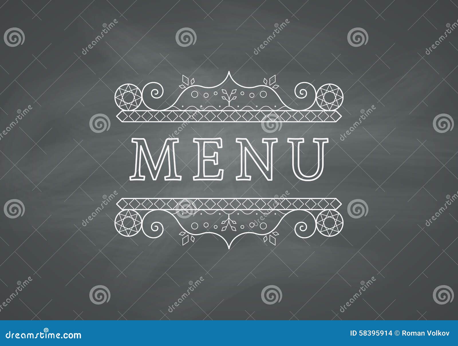 Restaurant Menu Headline with Chalkboard Stock Vector - Illustration of ...