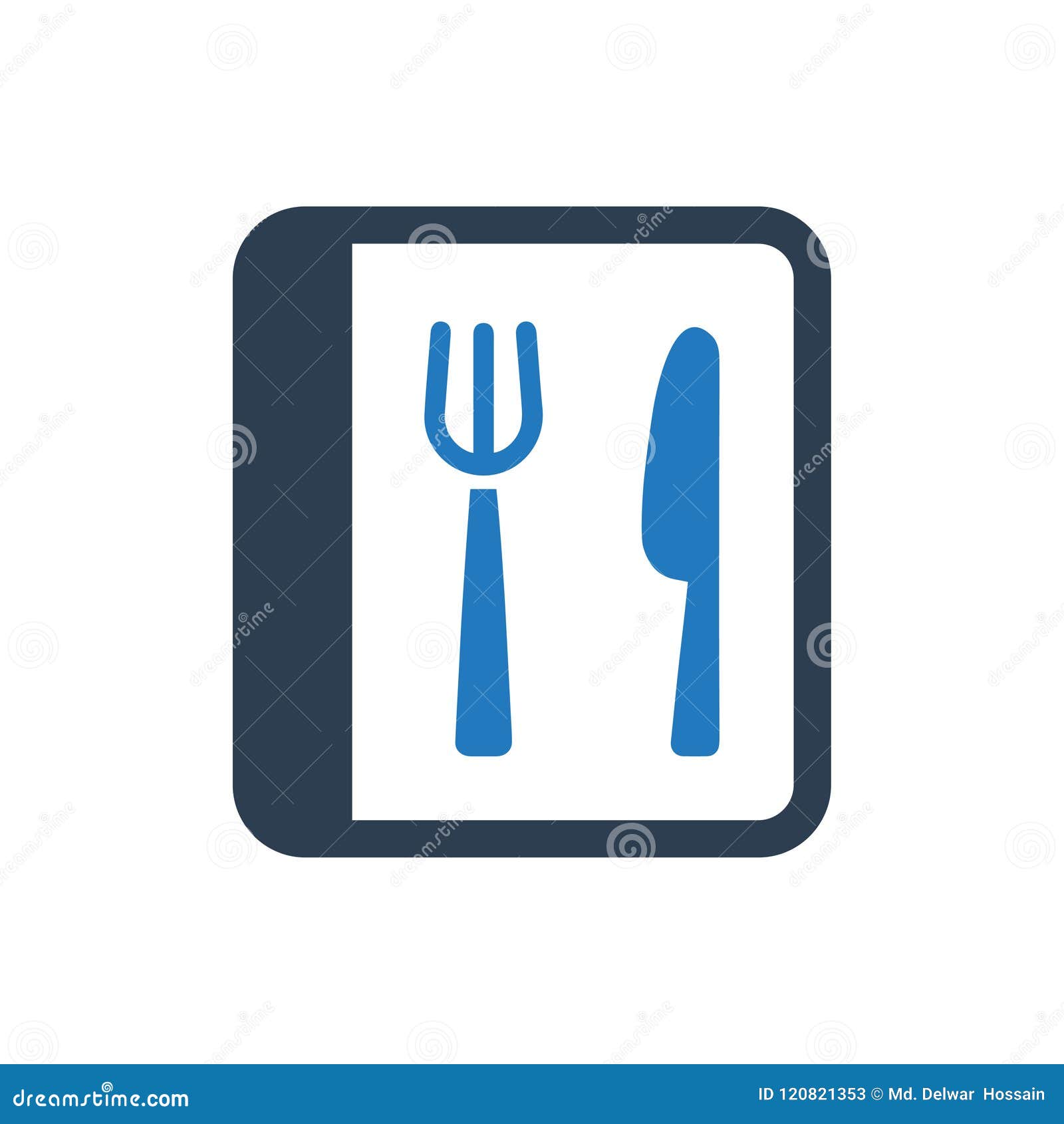 Restaurant Menu Icon stock vector. Illustration of book - 120821353