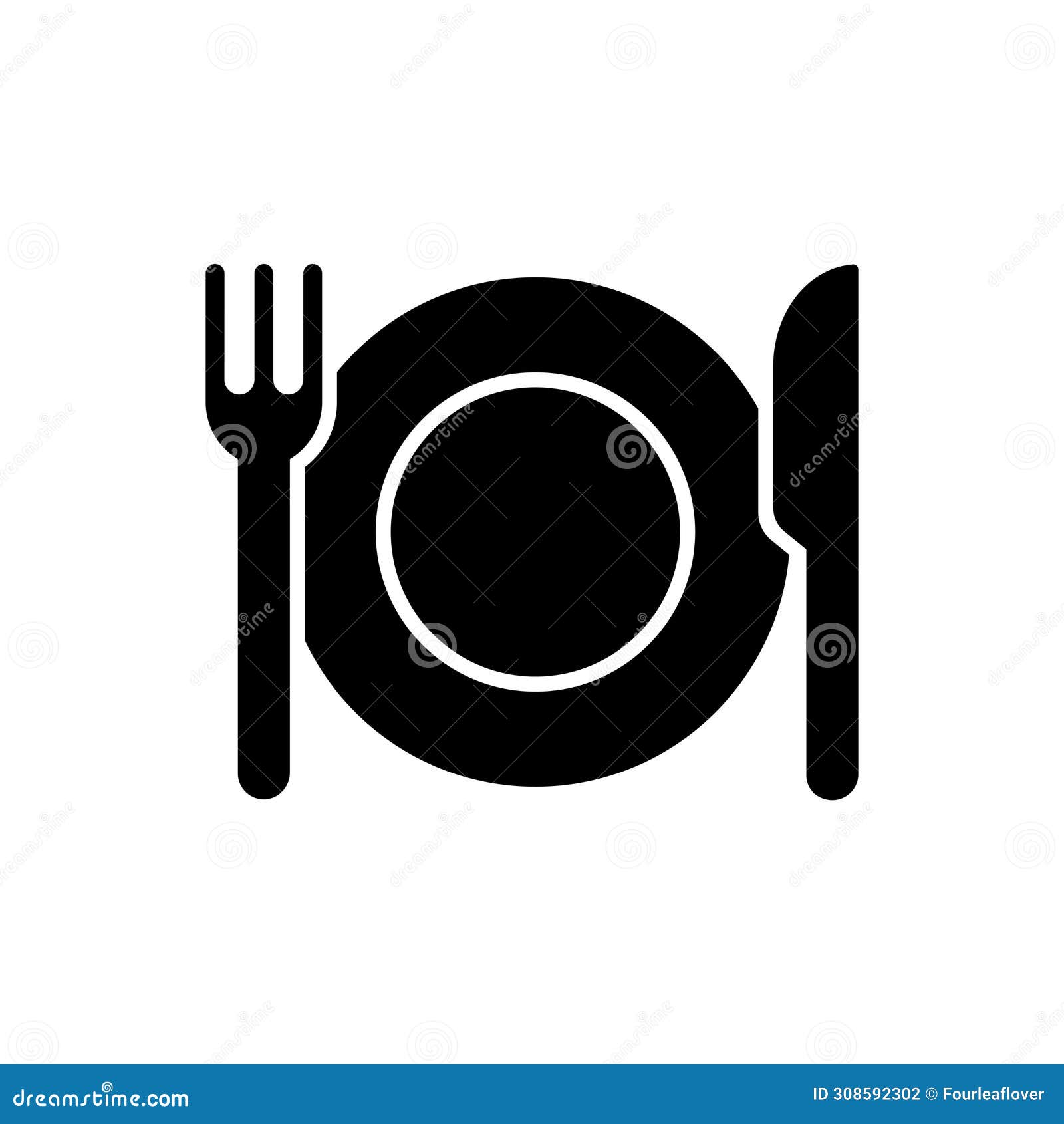 Restaurant Menu Icon Black Flat Style Vector Icon Stock Vector ...
