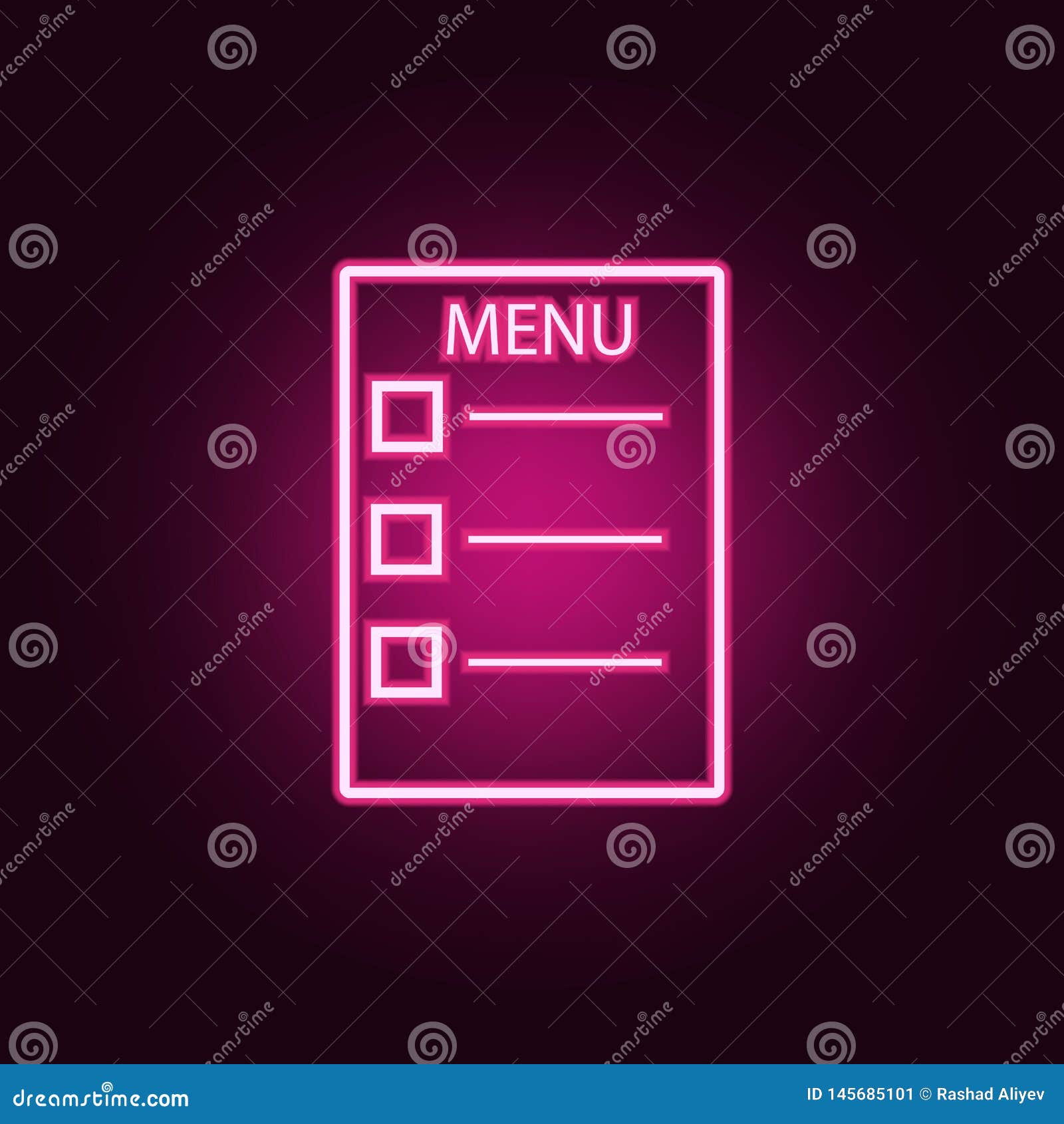 Restaurant Menu Icon. Elements of Web in Neon Style Icons Stock ...