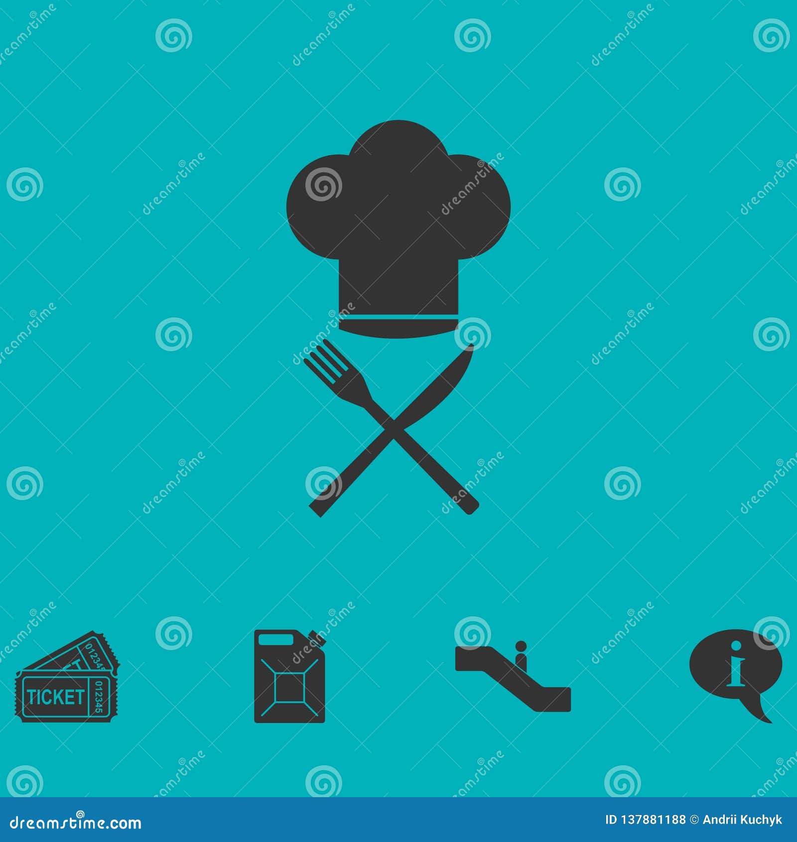 Restaurant menu icon flat stock vector. Illustration of label - 137881188