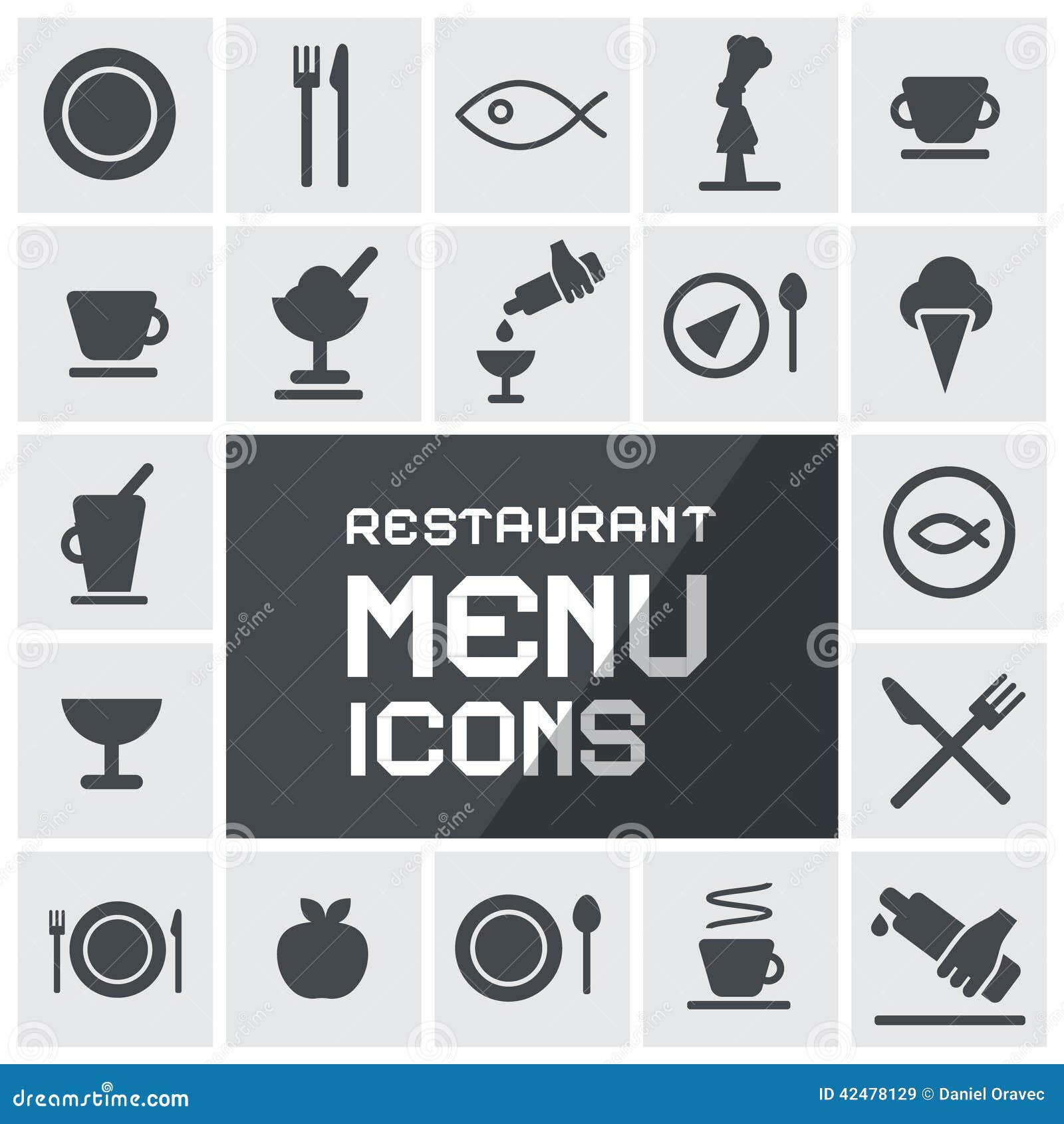 Restaurant Menu Icons Set stock vector. Illustration of knife - 42478129