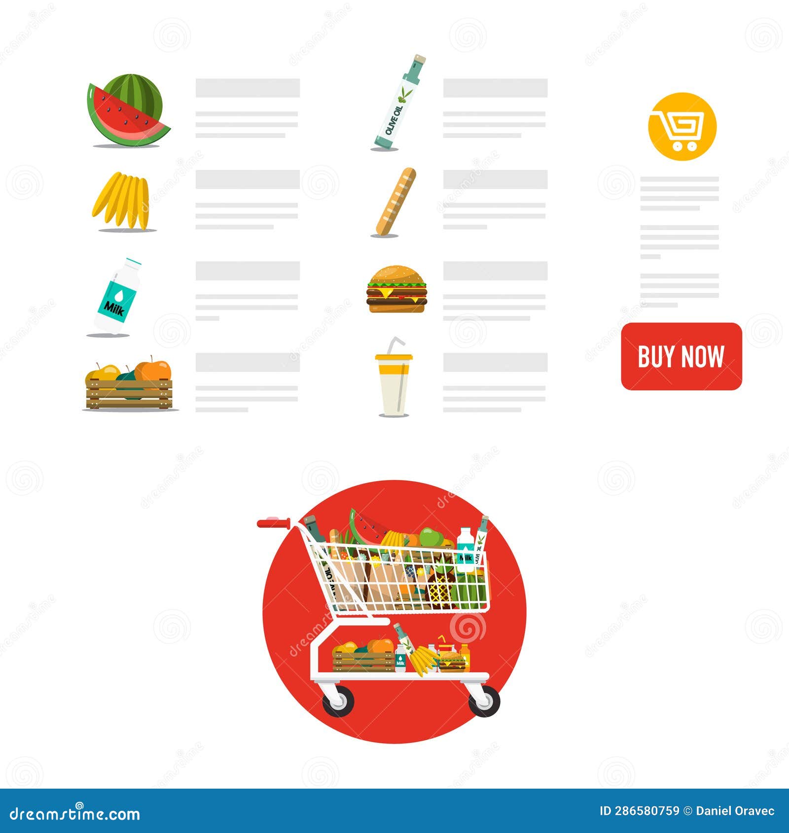 Restaurant Menu Items on App Screen - Online Delivery Stock Vector ...