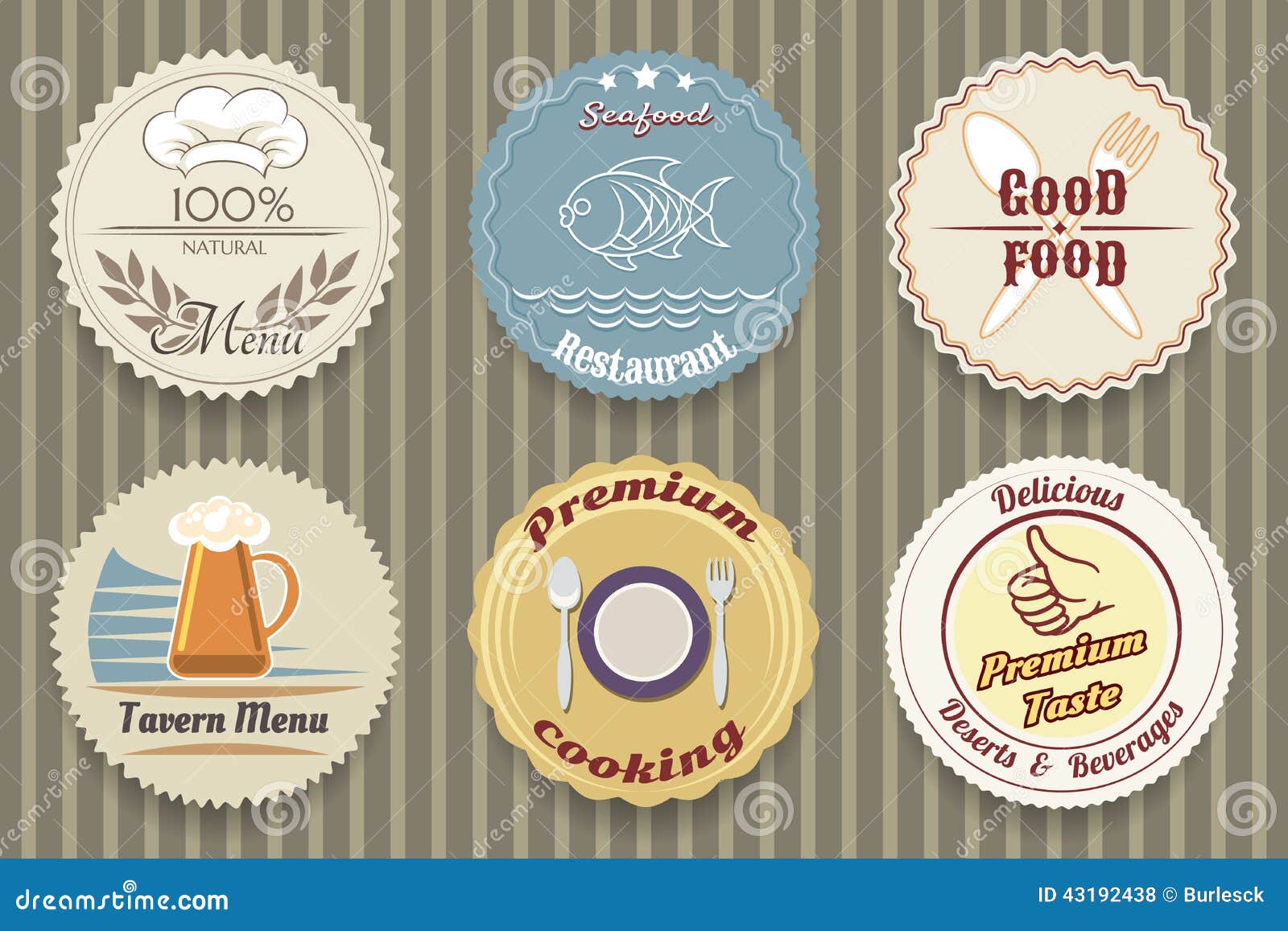 Restaurant menu labels stock vector. Illustration of chef - 43192438