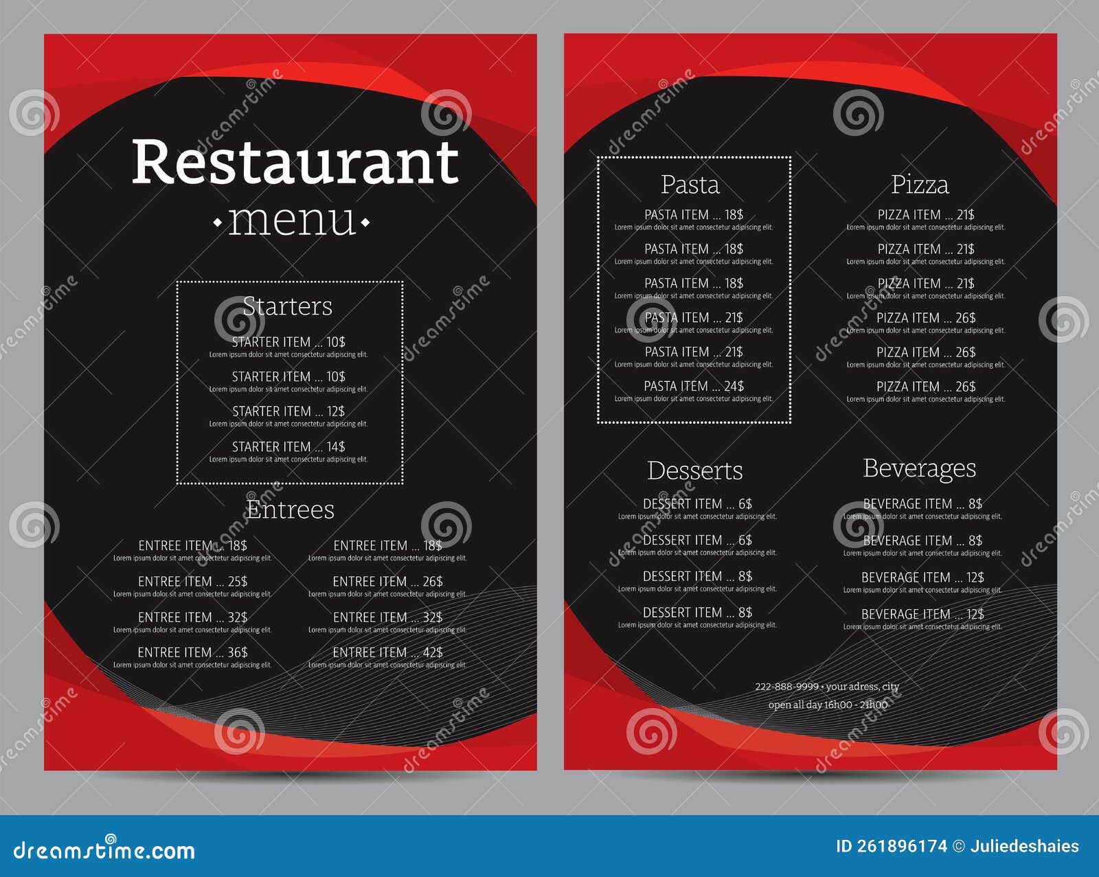 Restaurant Menu Modern Design Layout Stock Vector - Illustration of ...