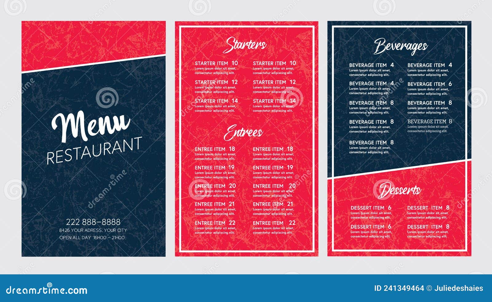 Restaurant Menu Modern Design Template Layout Stock Vector ...