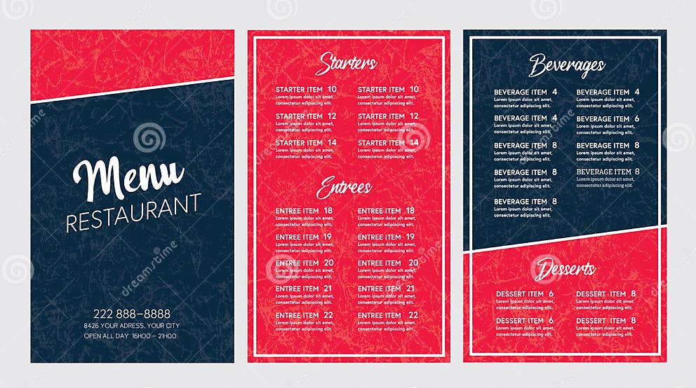 Restaurant Menu Modern Design Template Layout Stock Vector ...