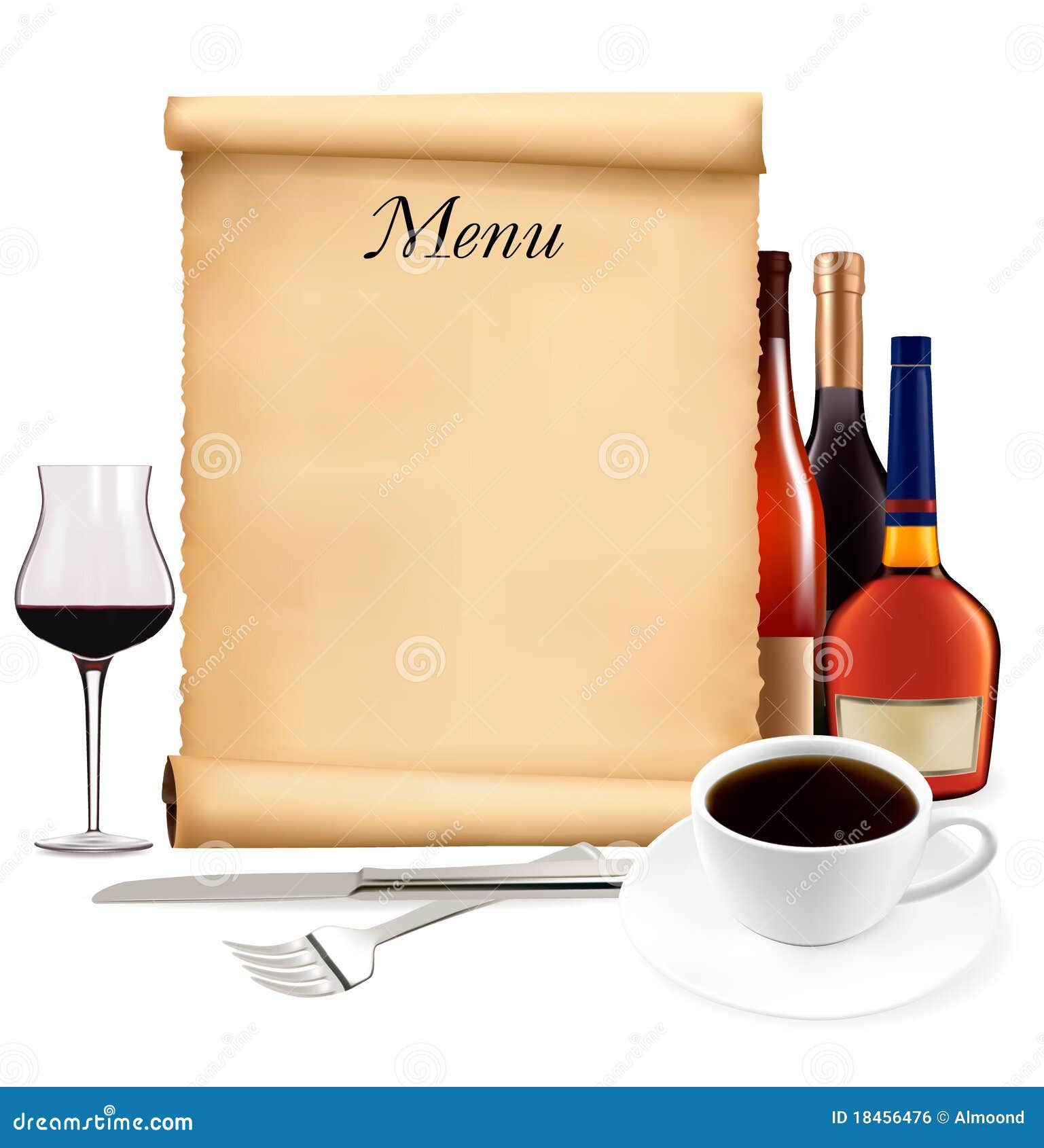 Restaurant Menu On The Old Scroll Stock Vector - Image: 18456476