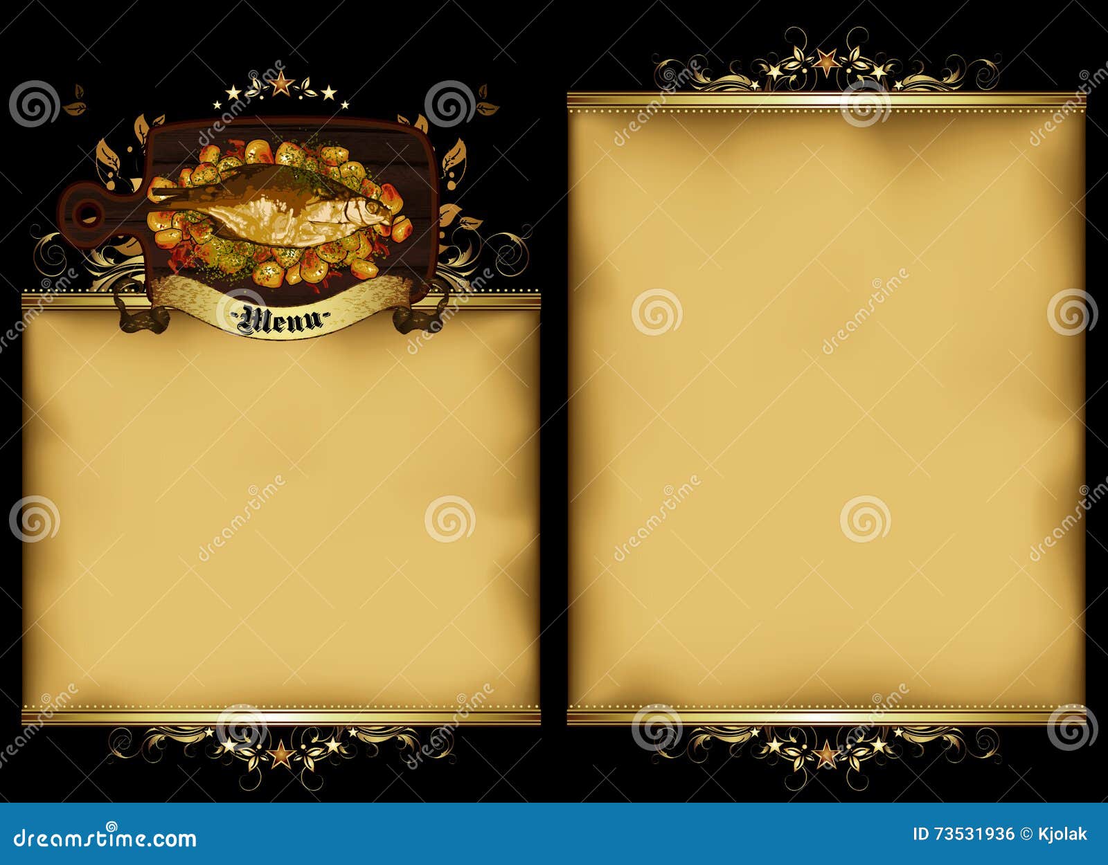 Restaurant Menu in the Old Style Stock Vector - Illustration of design ...