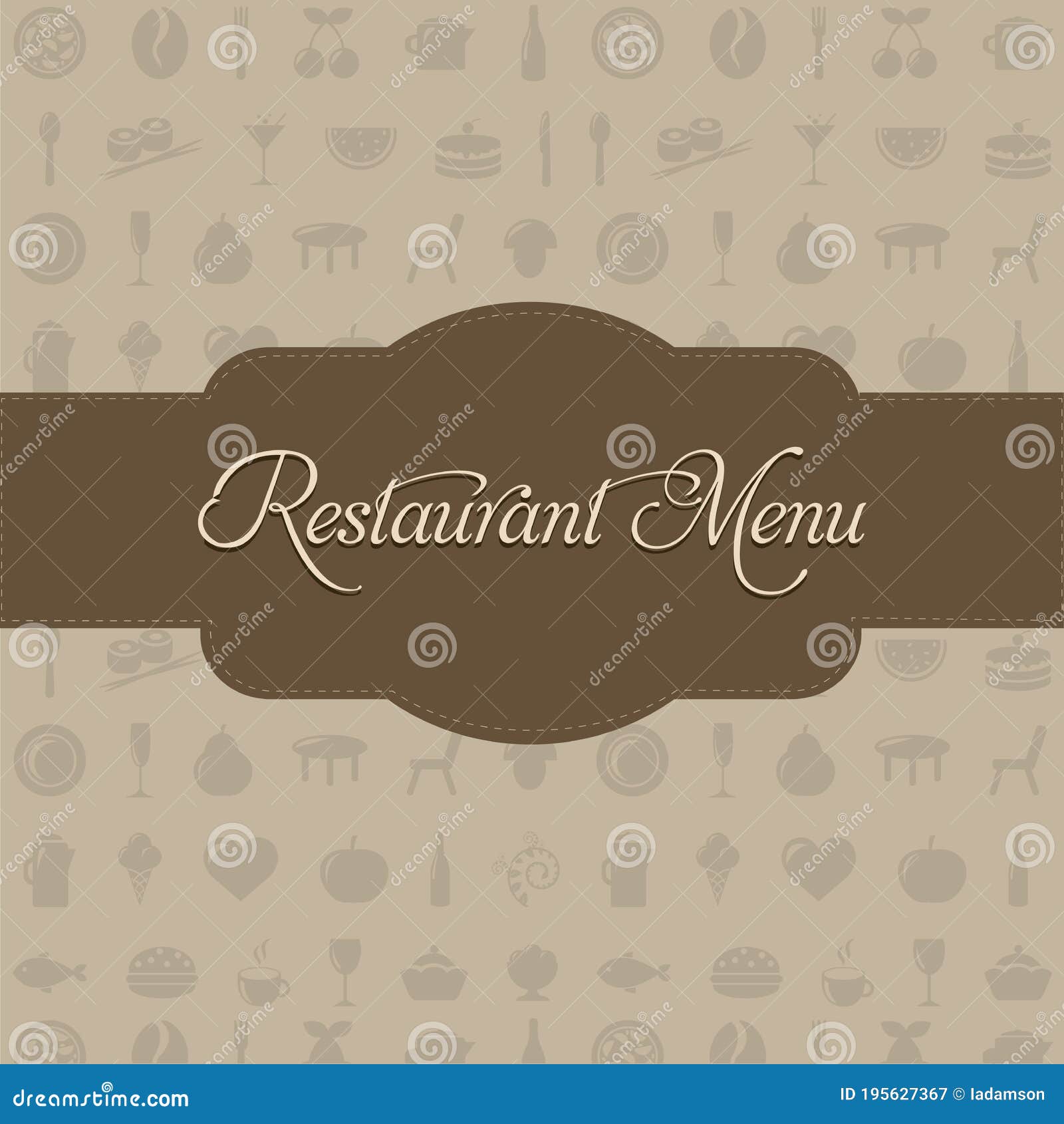 Restaurant Menu stock vector. Illustration of chair - 195627367