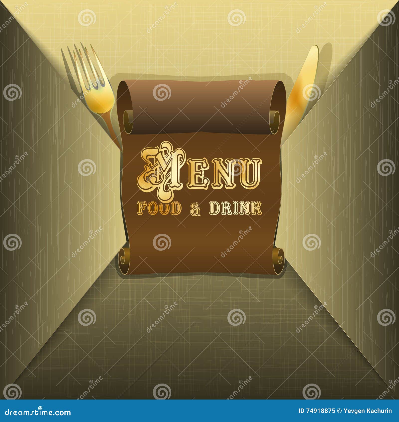 Restaurant Menu and Scroll Envelope Stock Vector - Illustration of ...