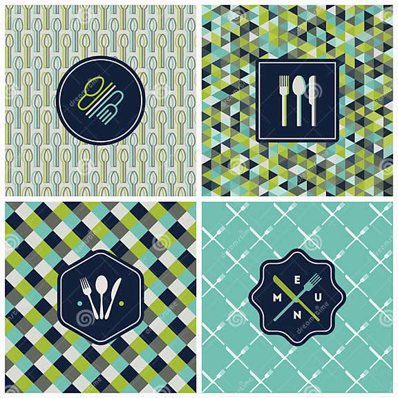 Restaurant Menu Seamless Pattern. Vector Set Stock Vector ...