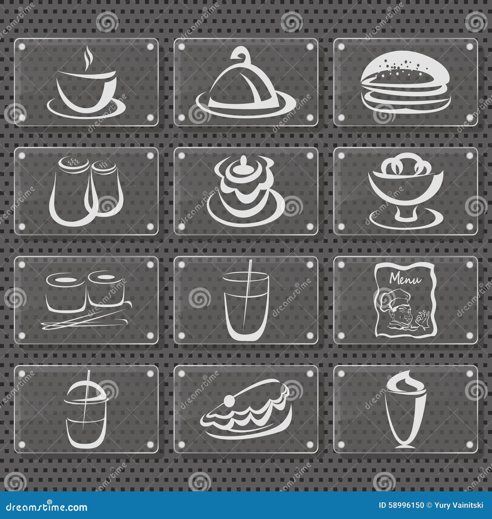 Restaurant Menu Silhouettes Stock Vector - Illustration of beverages ...