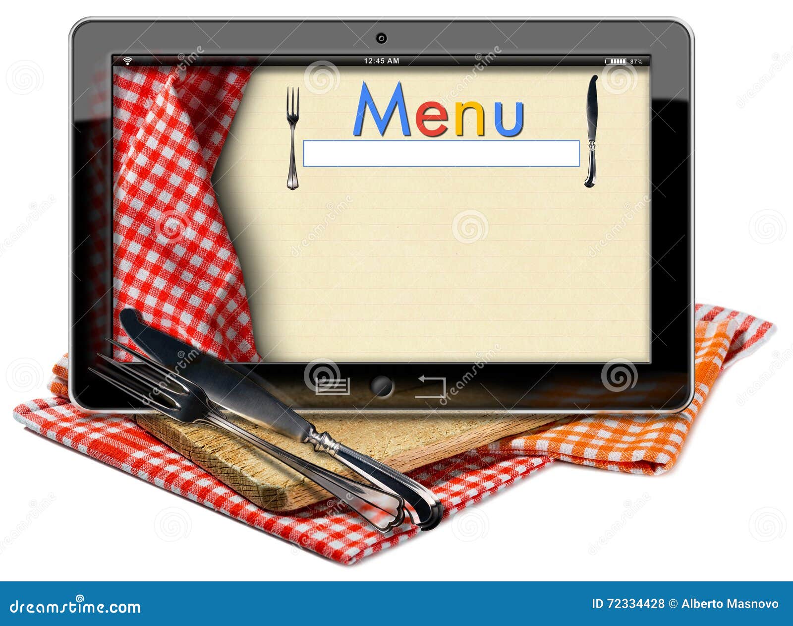 Restaurant Menu in the Tablet Computer Stock Illustration ...