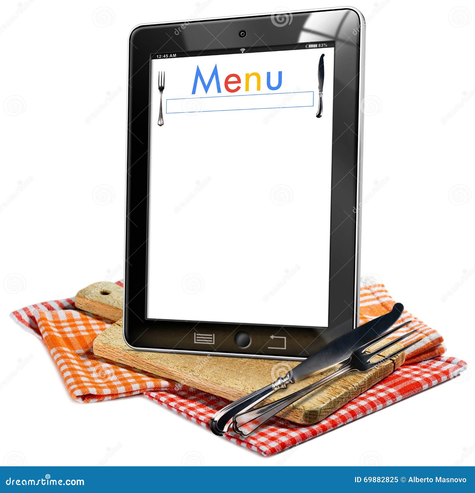 Restaurant Menu in the Tablet Computer Stock Illustration ...