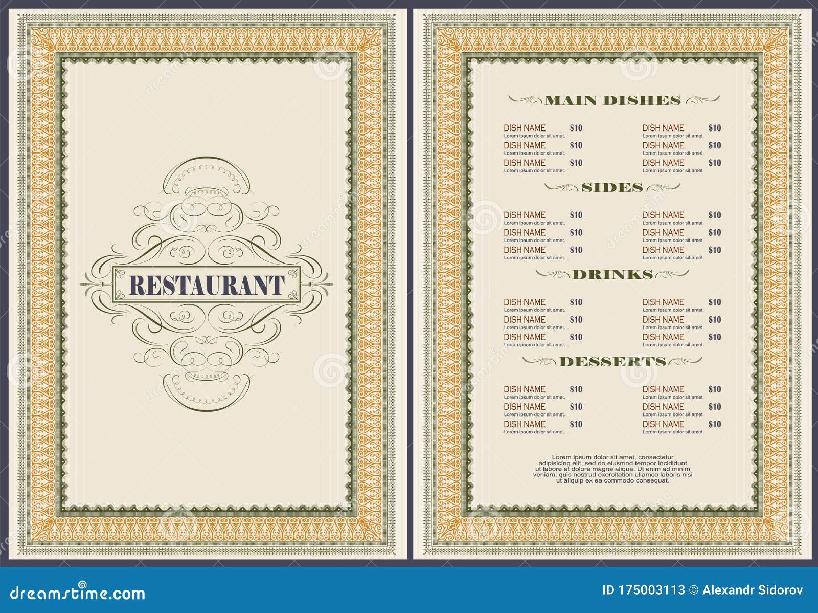 Restaurant Menu Template or Other Design Stock Vector - Illustration of ...
