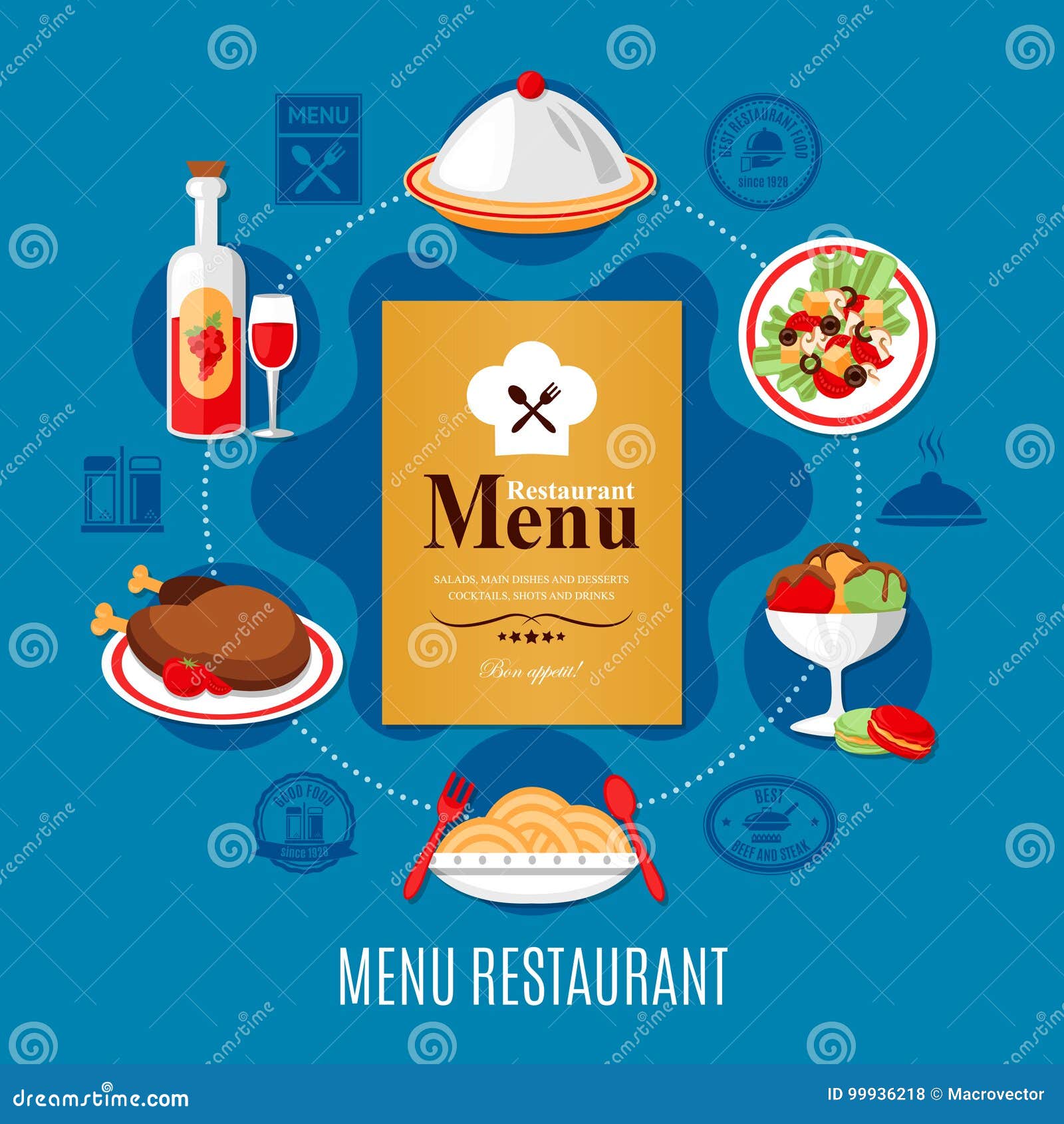Restaurant Menu Concept stock vector. Illustration of decorative - 99936218