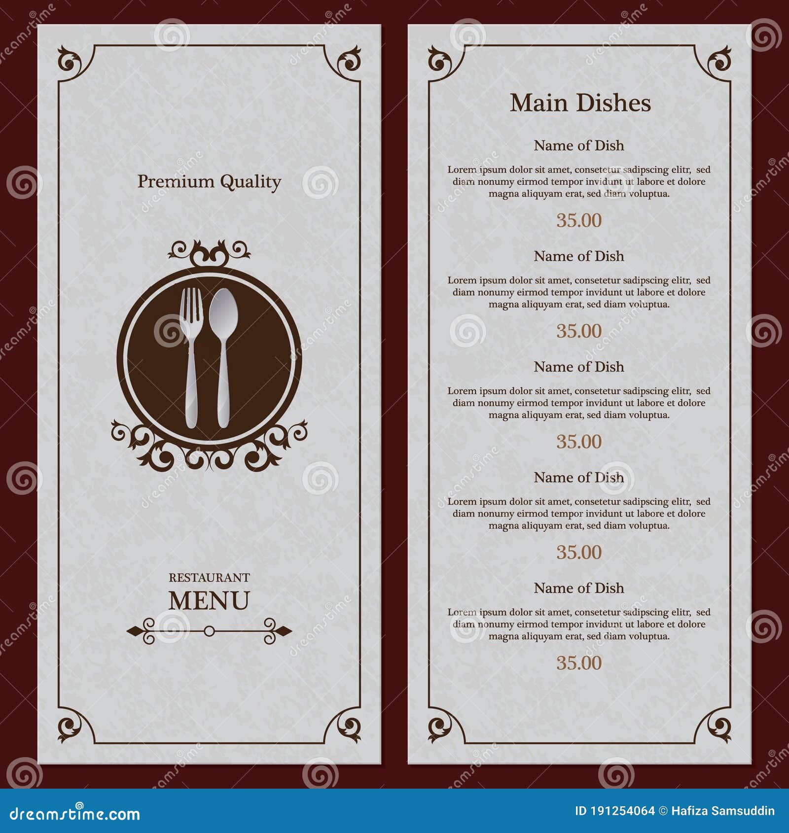 Restaurant Menu. Vector Illustration Decorative Design Stock Vector ...