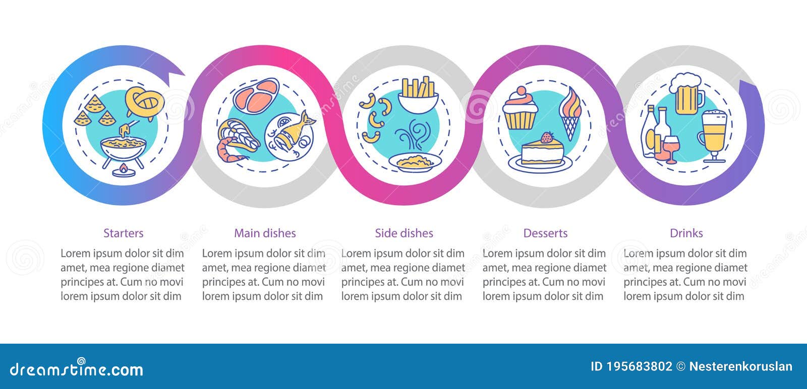 Restaurant Menu Vector Infographic Template Stock Vector - Illustration ...