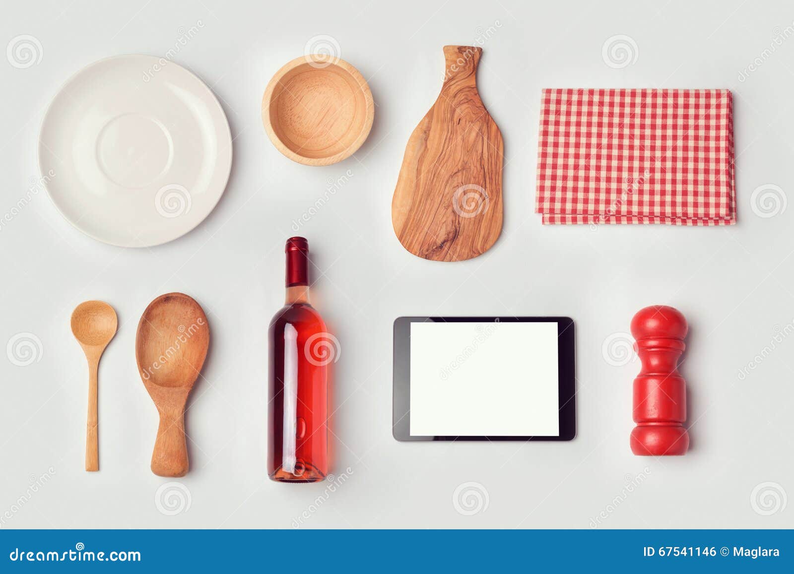 Restaurant Mock Up Template with Organized Objects. Stock Photo - Image ...