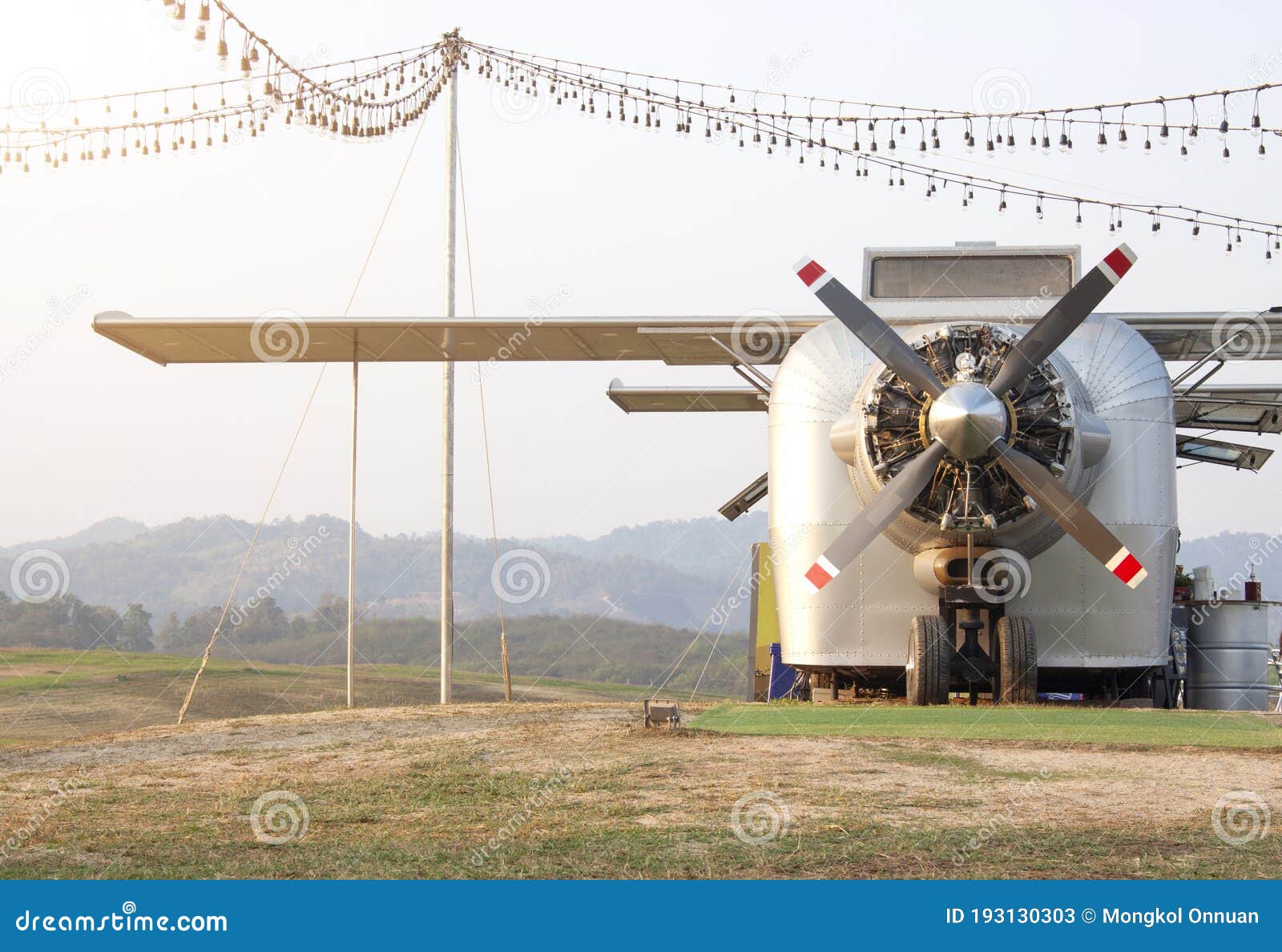 Restaurant Model from a Old Plane on the Meadow Mountain Backdrop ...