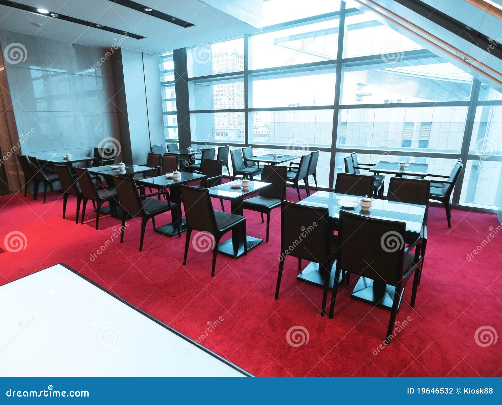 Restaurant in Modern Building Stock Photo - Image of glass, clear: 19646532