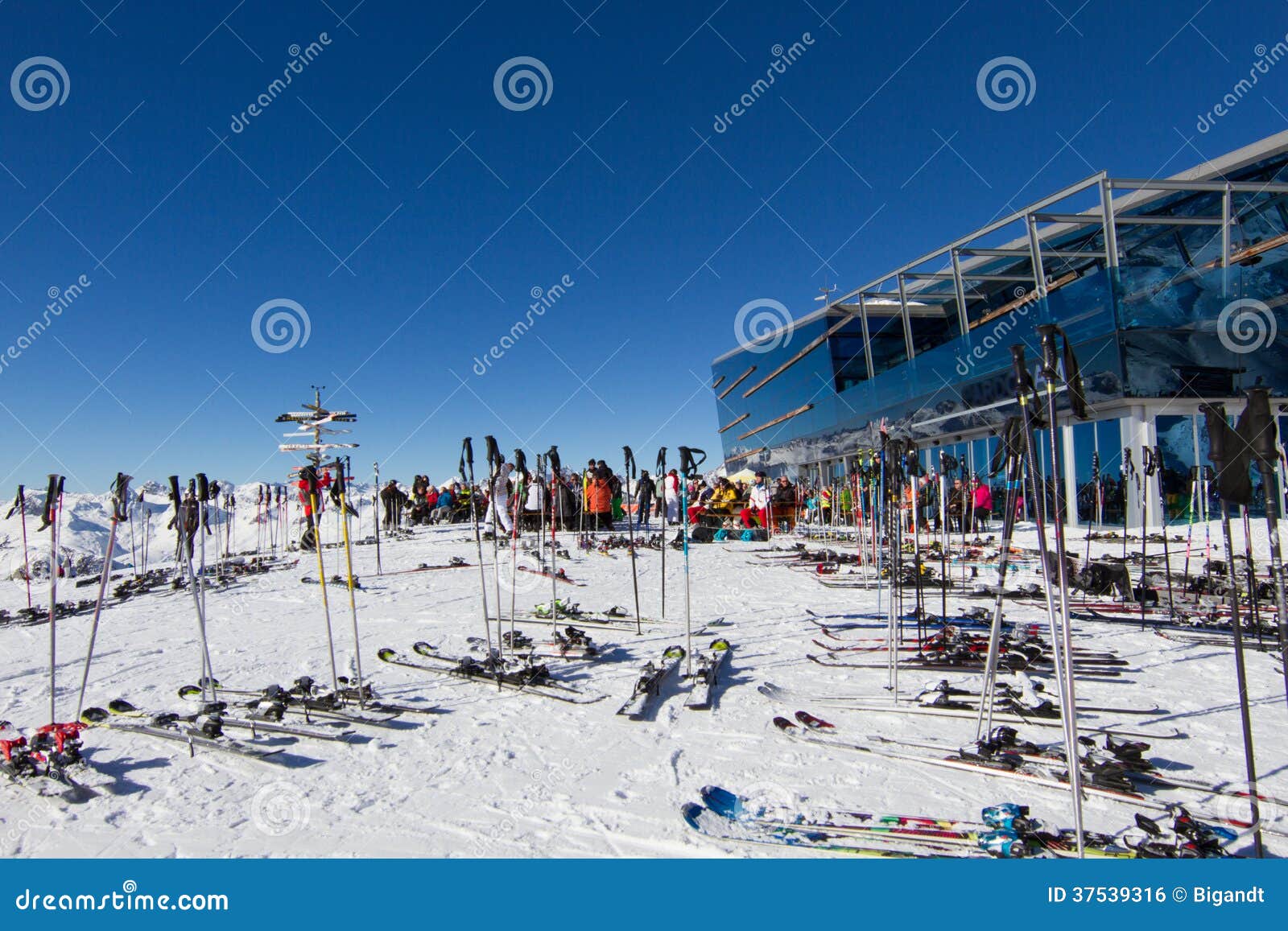 Restaurant at mountain top stock photo. Image of break - 37539316