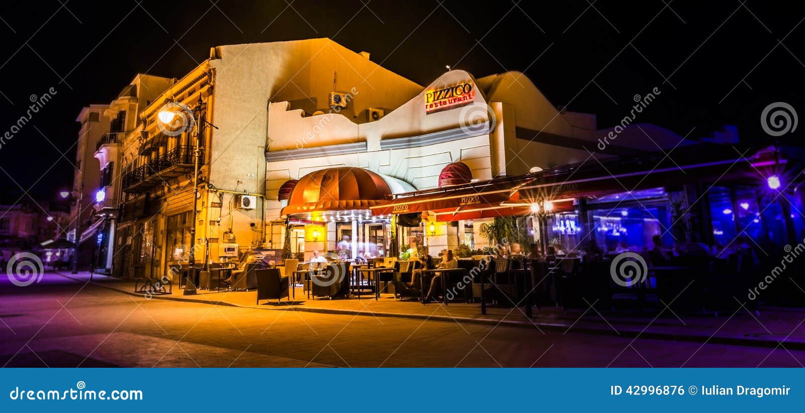 Restaurant at Night editorial photo. Image of constanta - 42996876