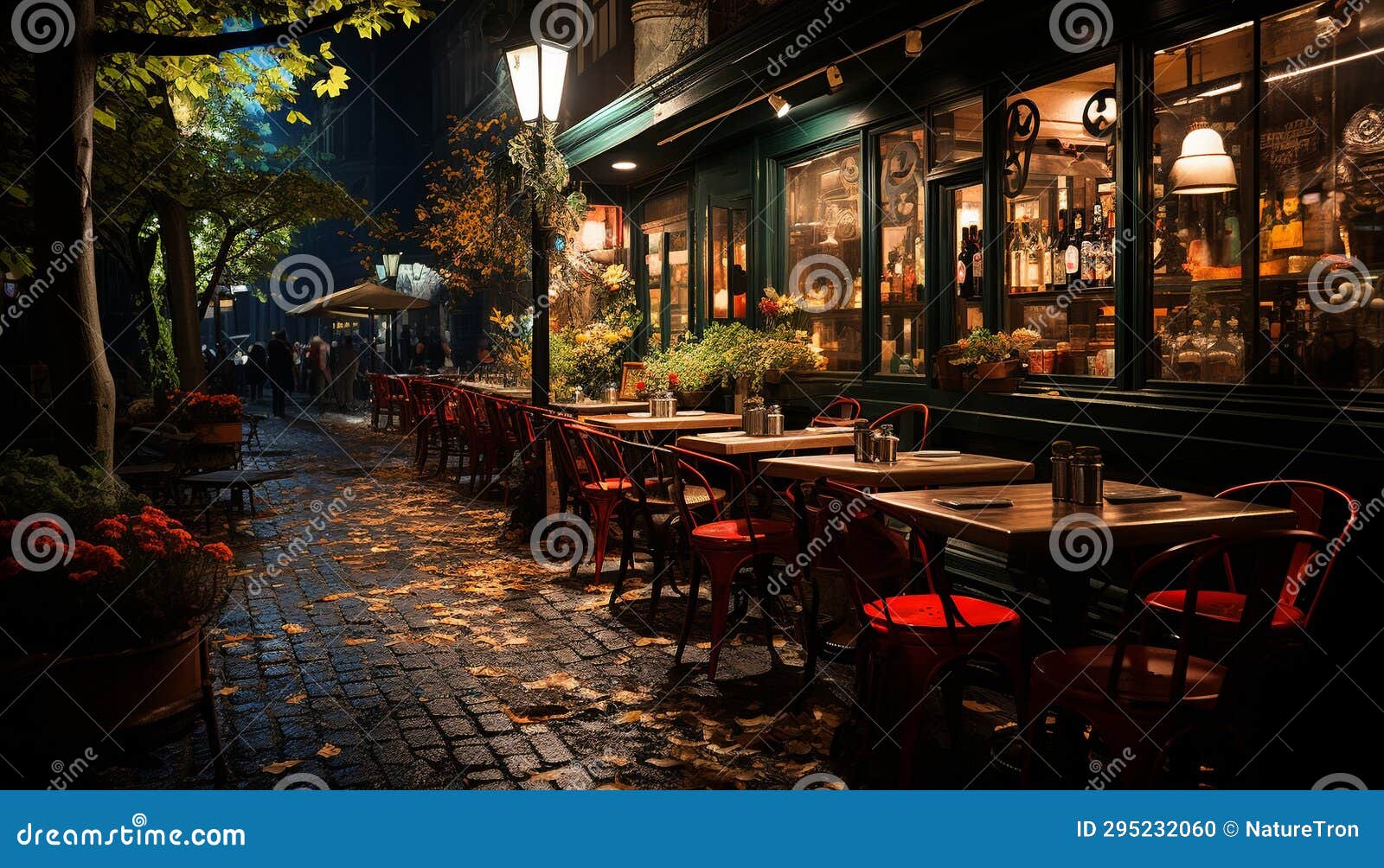 Restaurant at Night Restaurant in Night Generative AI Stock ...