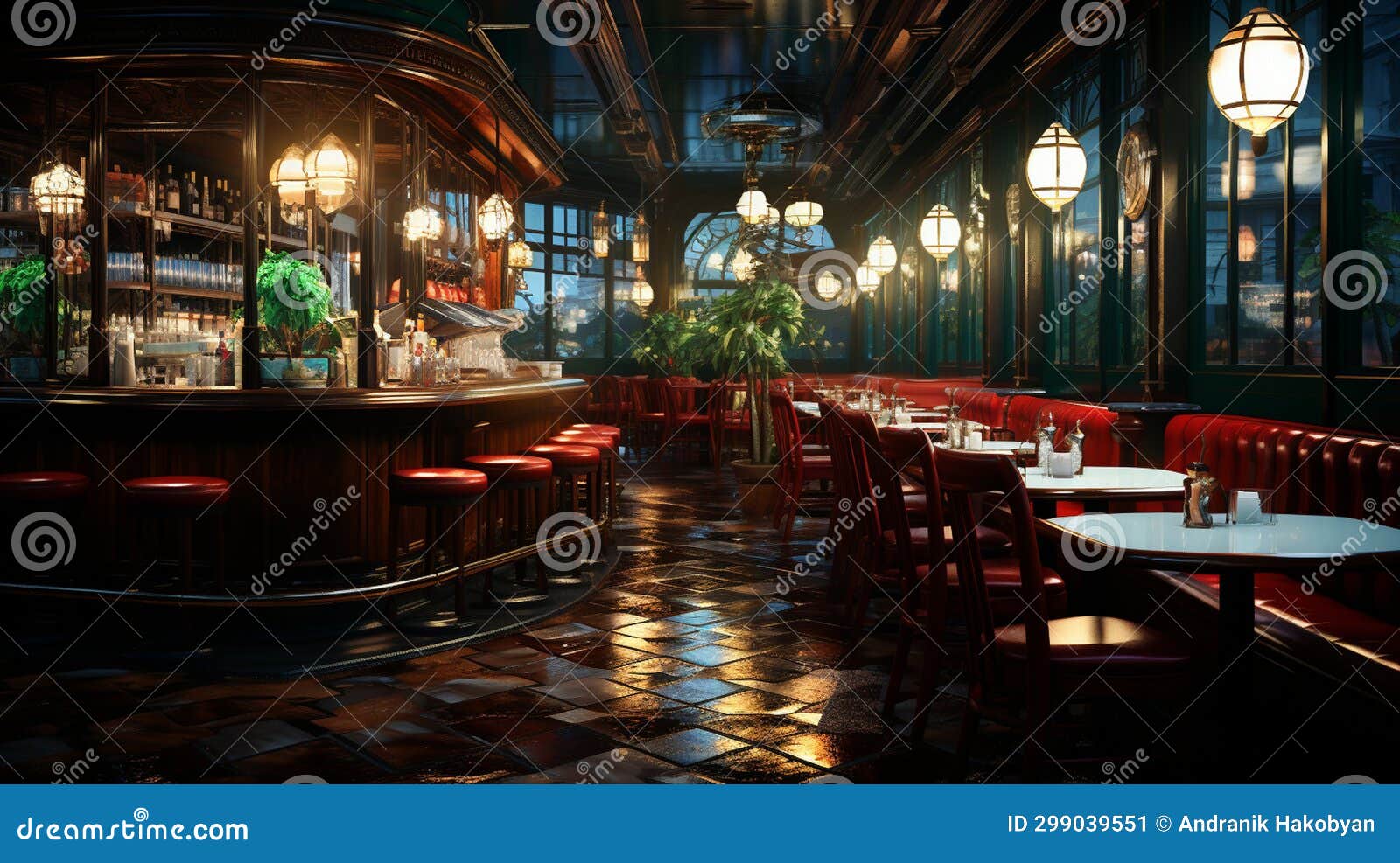 Restaurant at night time stock image. Image of building - 299039551
