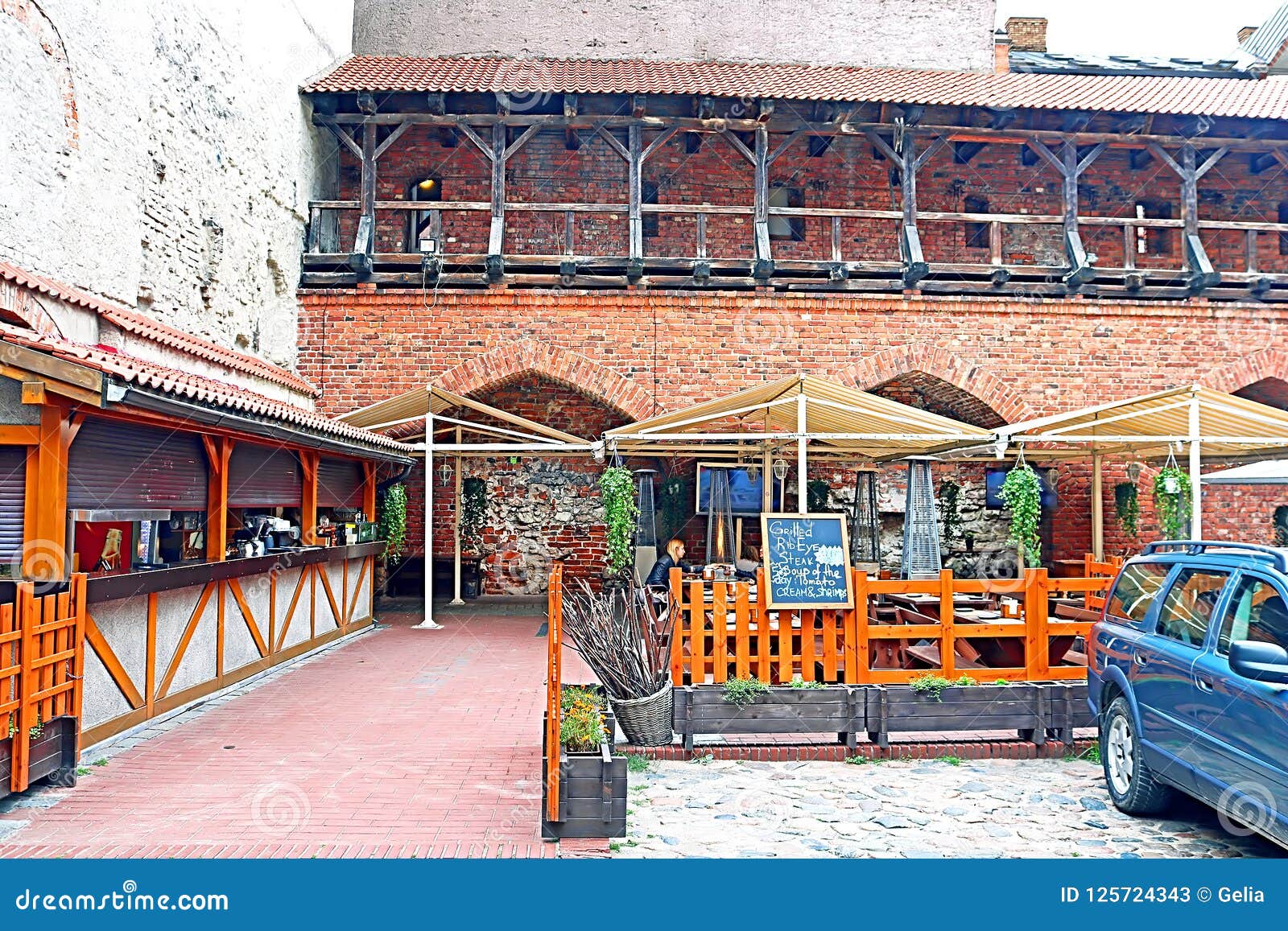 Restaurant in the Old Medieval Building in Old Town, Riga Editorial ...