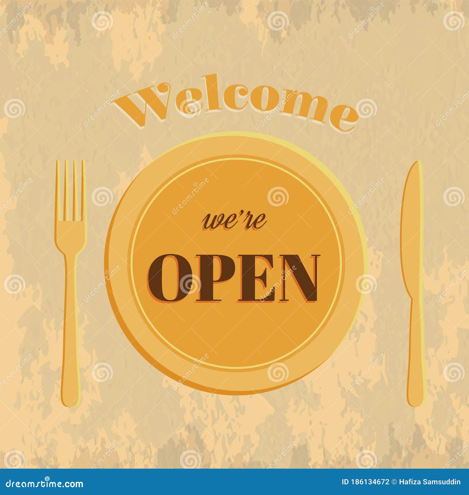 Restaurant Open Sign. Vector Illustration Decorative Design Stock ...