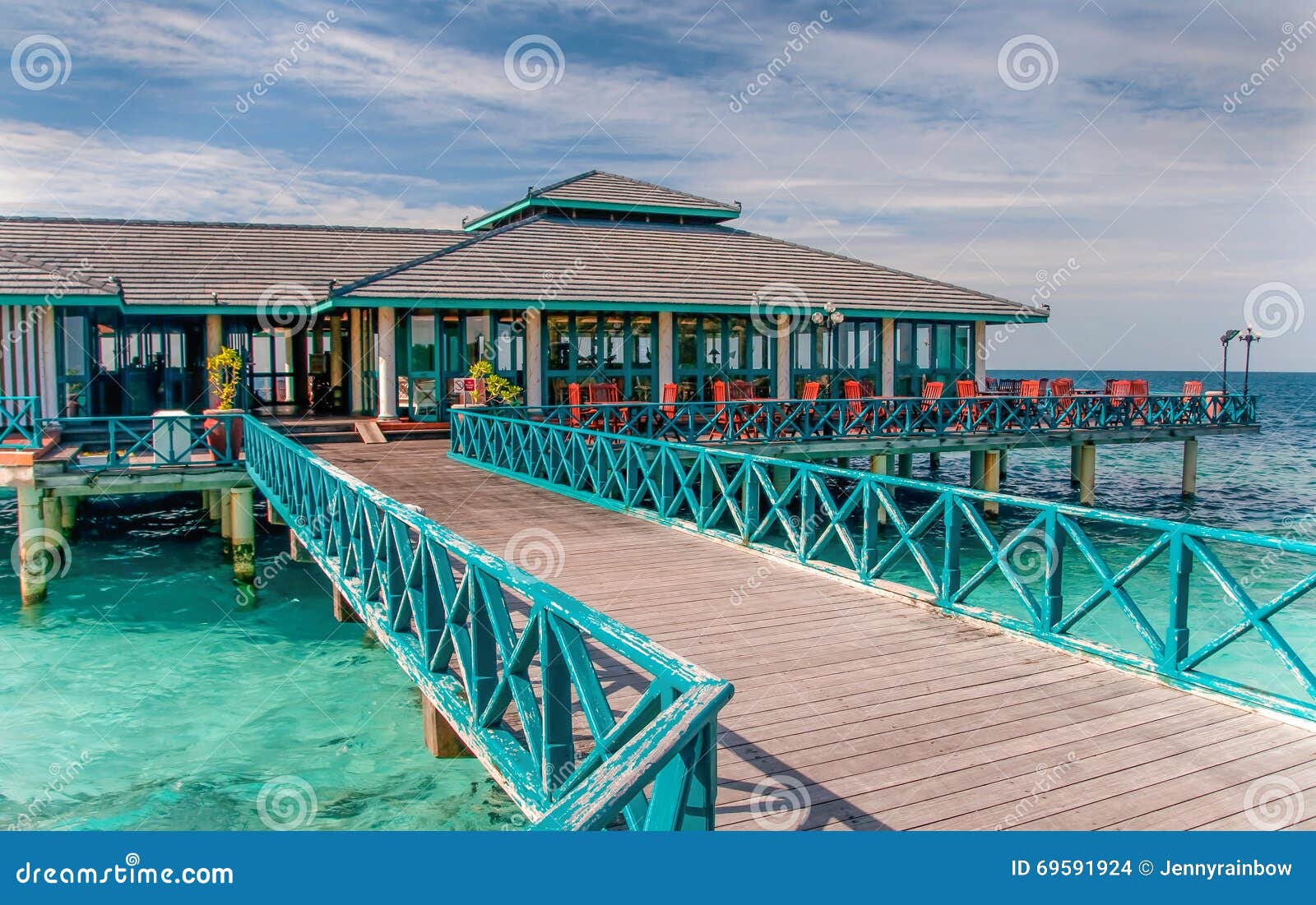 Restaurant Over Water in Maldives Stock Photo - Image of relaxation ...