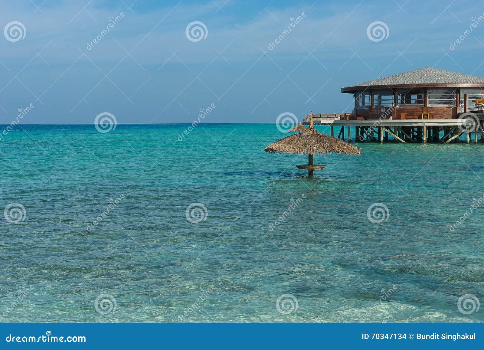The restaurant over water stock photo. Image of restaurant - 70347134