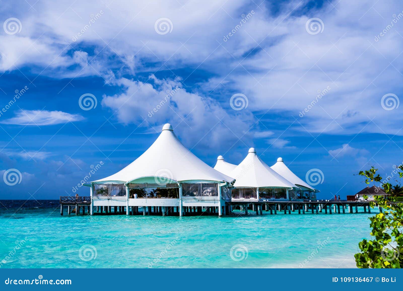 Restaurant over Water stock image. Image of scene, typical - 109136467