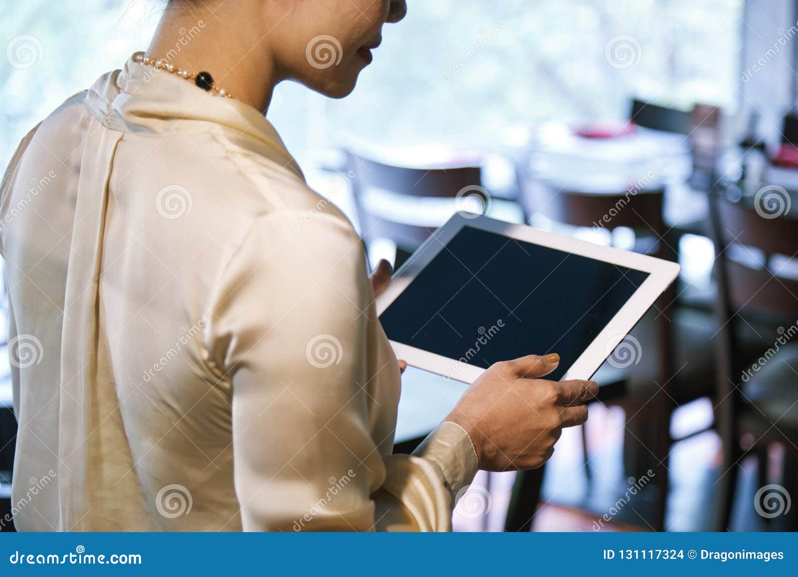Restaurant Owner Busy with Work Stock Photo - Image of cropped, woman ...