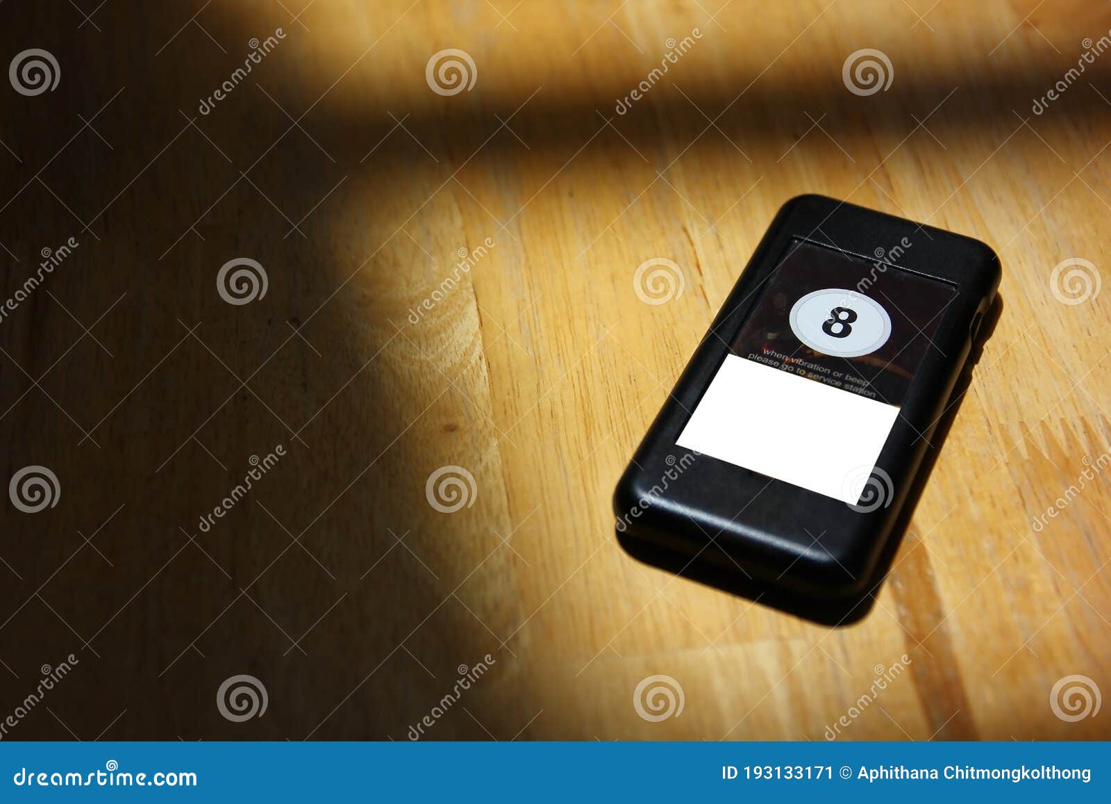 Restaurant Pager,queue Wireless Pager Low Hey Light on Wood Table Stock ...