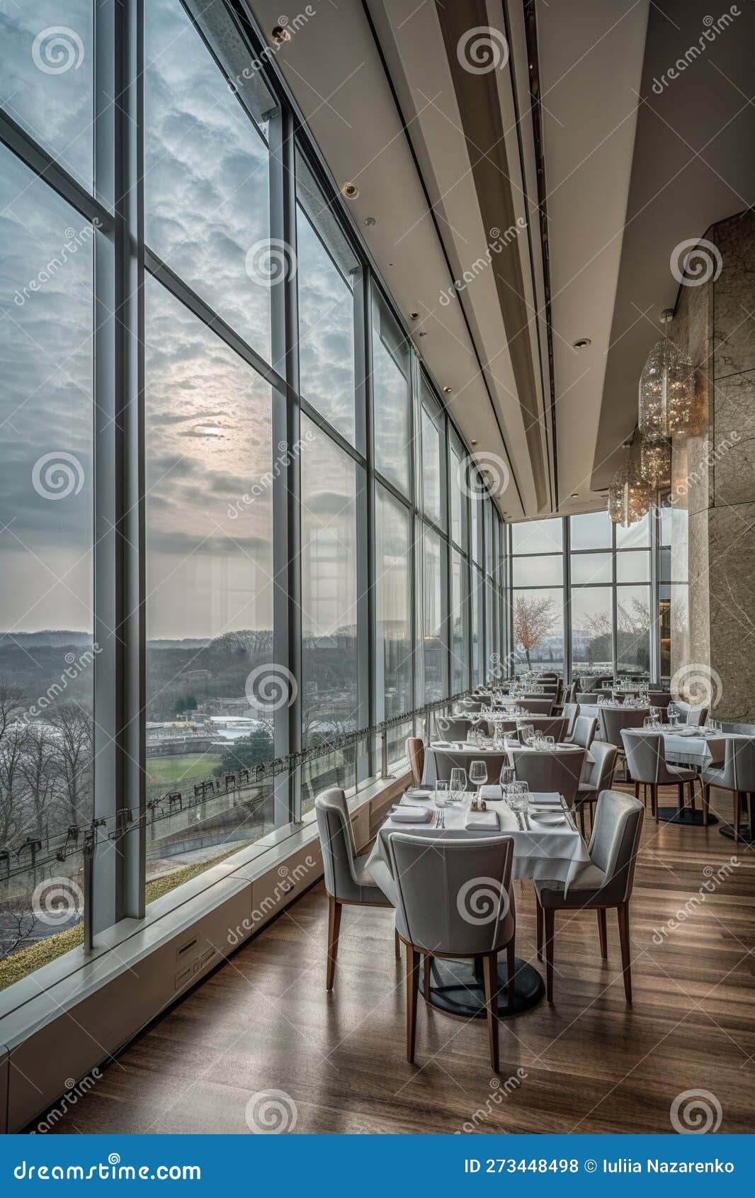 Restaurant with a Panoramic View of the City. AI Generated Stock Photo ...