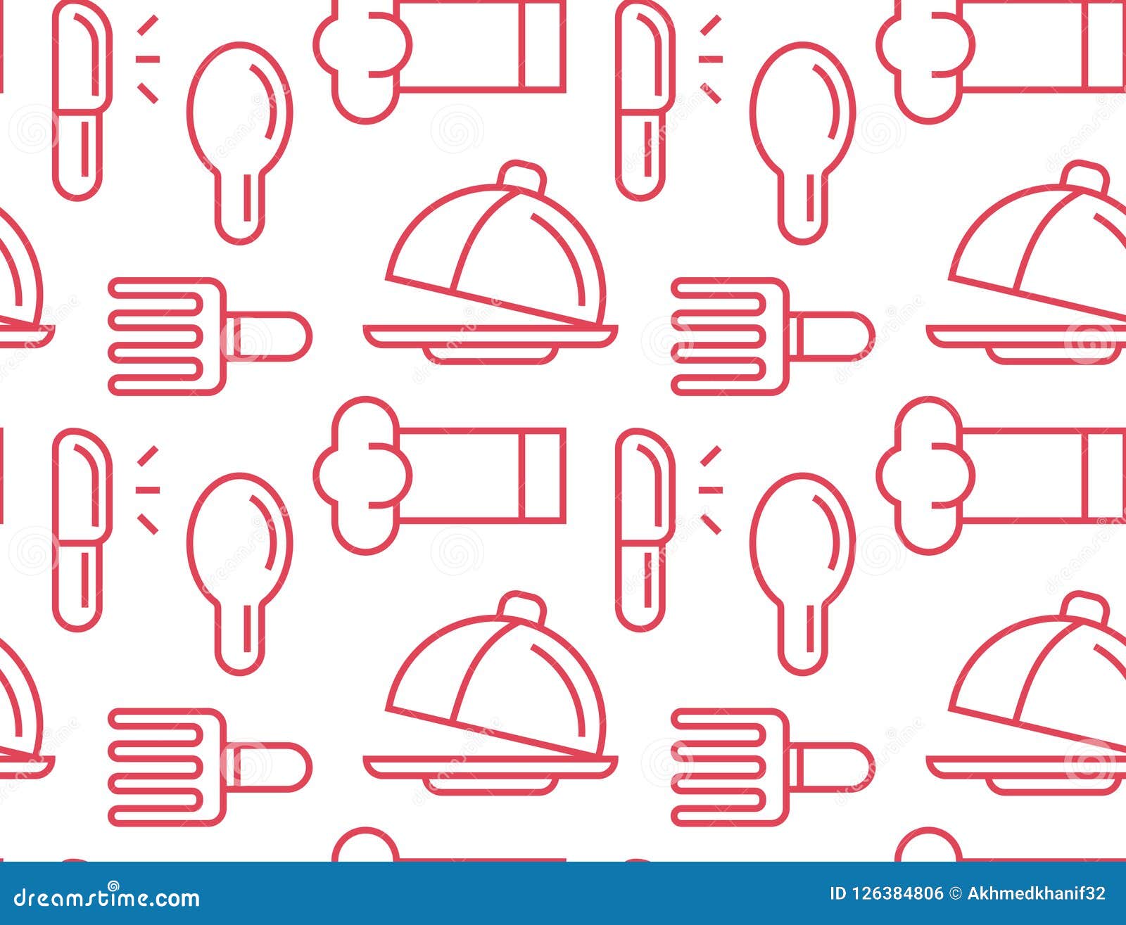 Restaurant Pattern Line Art Geometric Stock Vector - Illustration of ...