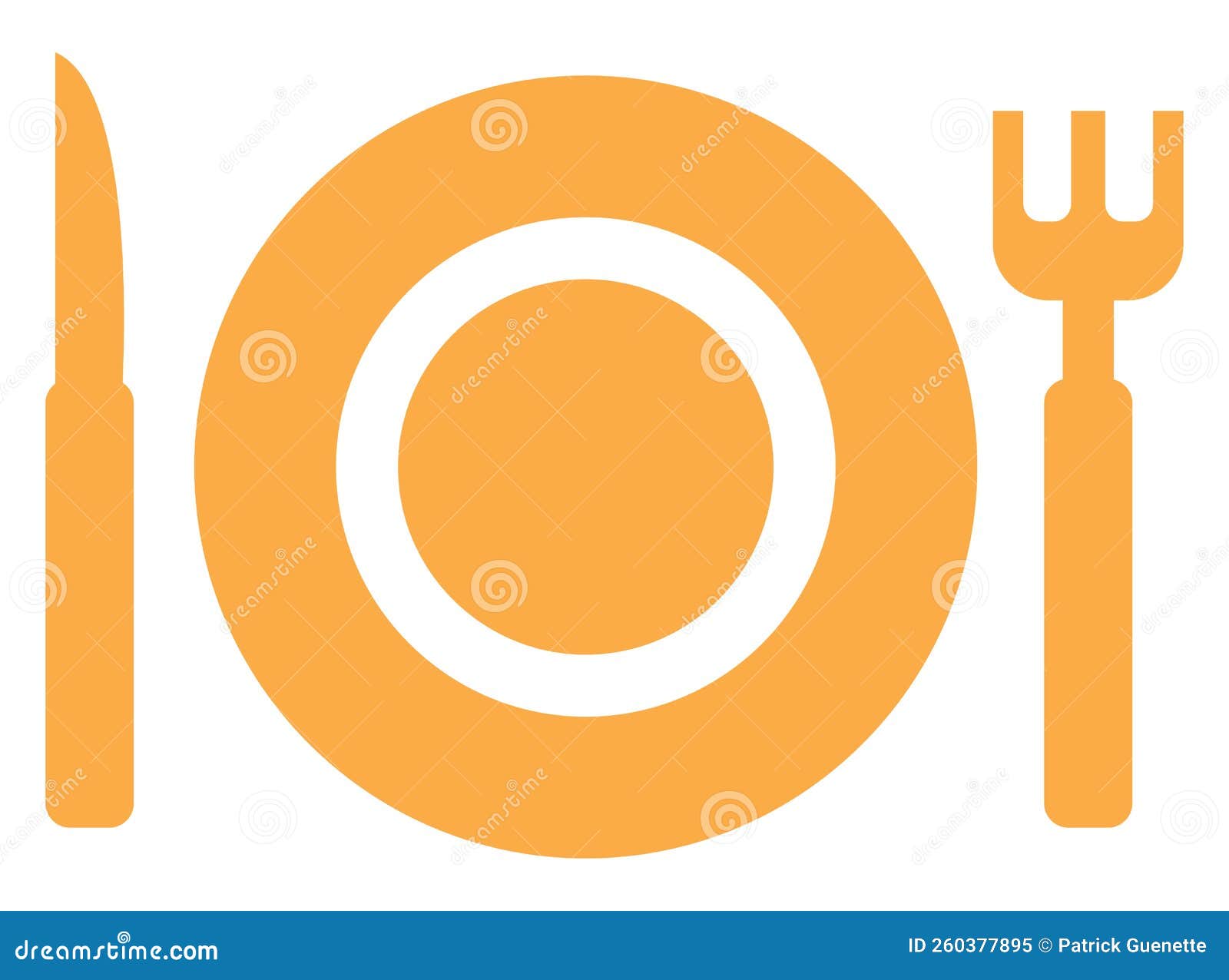 Restaurant plate, icon stock vector. Illustration of plate - 260377895