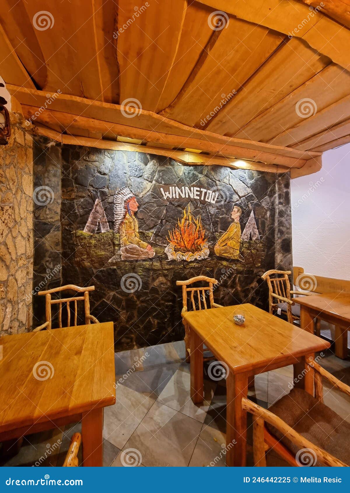 Restaurant in Plitvice Lake Editorial Image - Image of winetu, tables ...